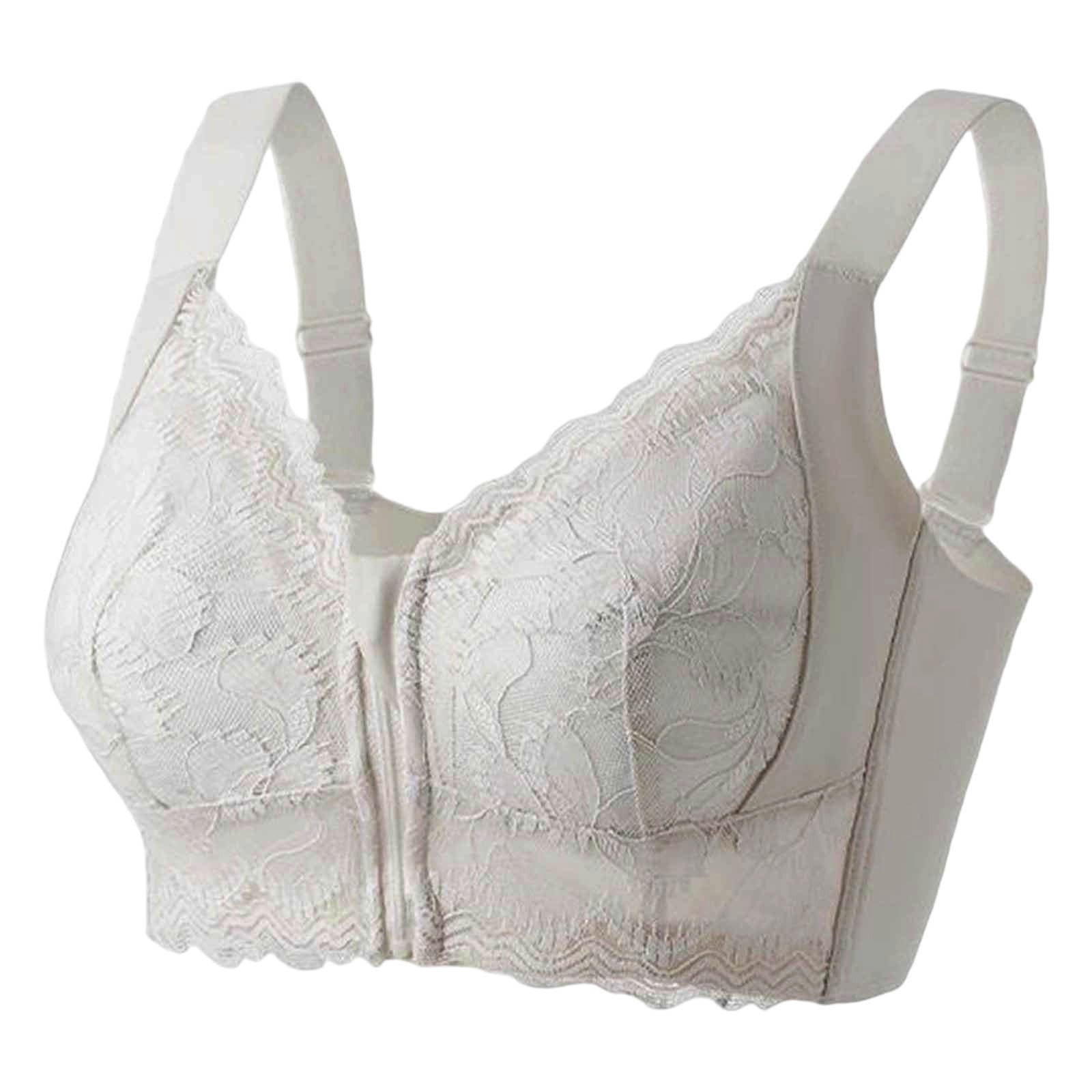 Hugcore Zip Up Bra Everyday Surgical Bras for Women Lace Soft Front Zip ...