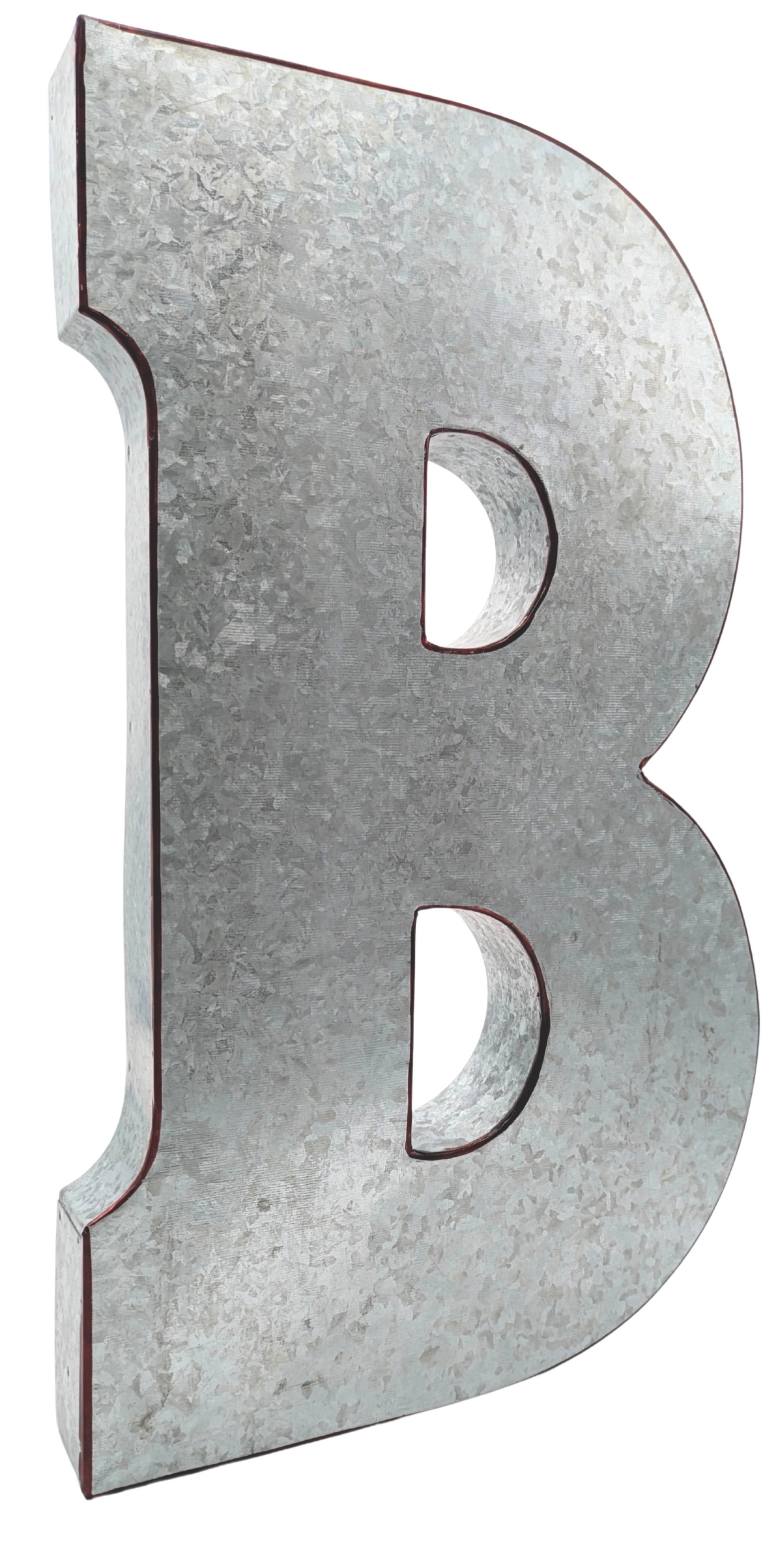 Huge 20" Metal Letter "B" Wall Decor, Silver with Rusted Edges ...