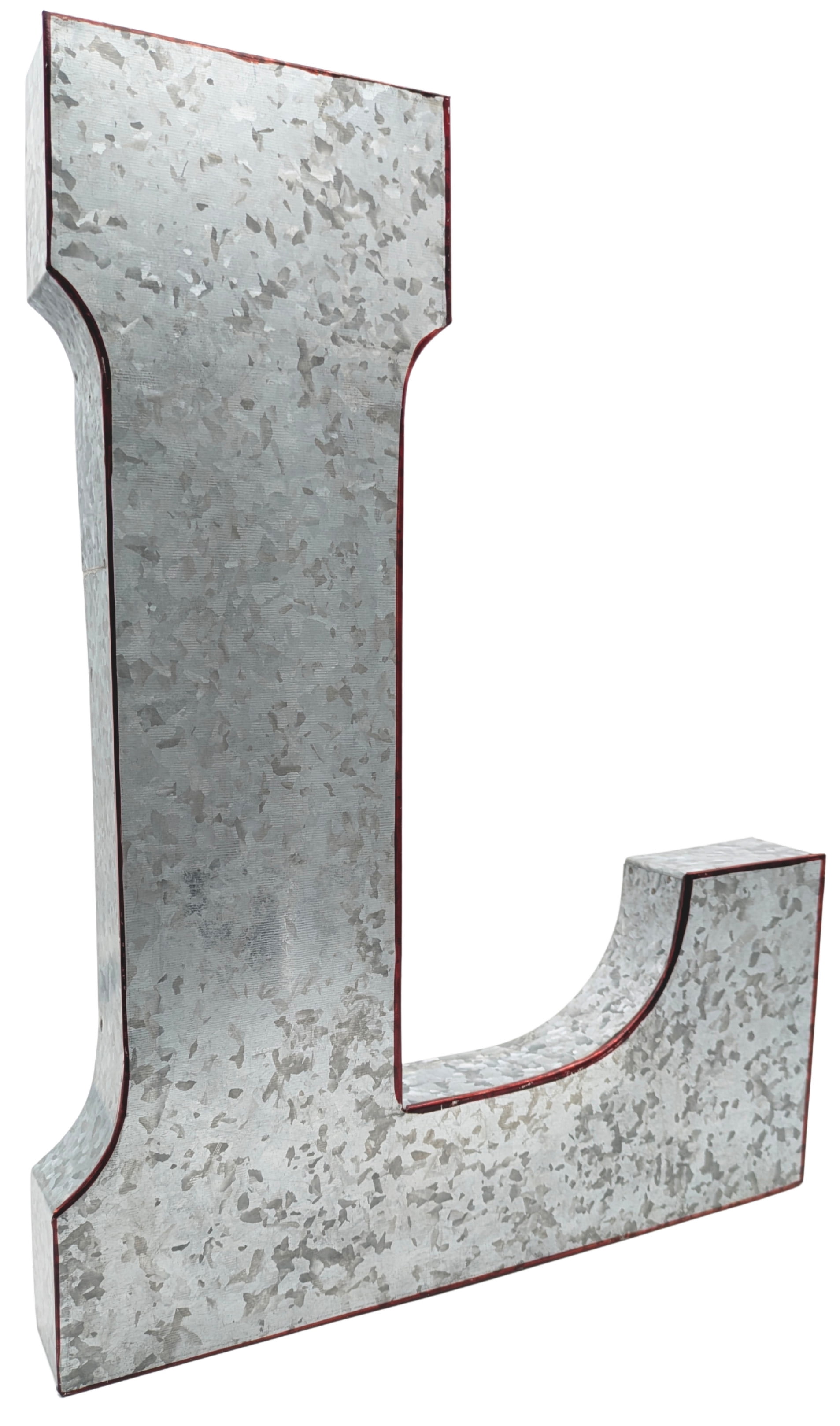 Huge 20" Metal Letter "L" Wall Decor, Silver with Rusted Edges ...