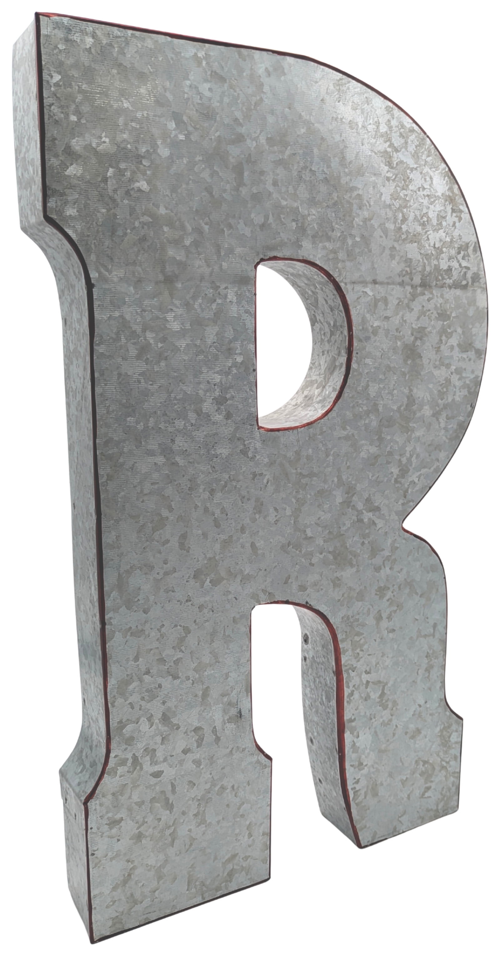 Huge 20" Metal Letter "R" Wall Decor, Silver with Rusted Edges by ...