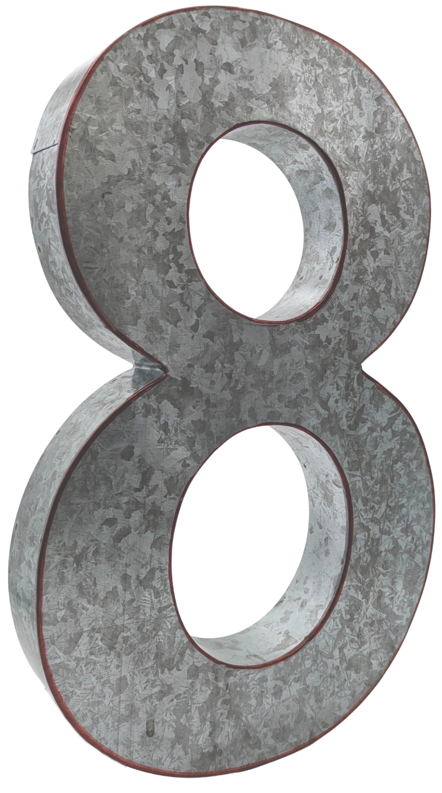 Huge 20" Metal Number Eight 8" Wall Decor, Silver with Rusted Edges ...