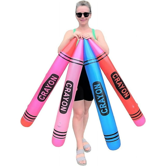 Huge 42" Colorful Inflatable Crayons (Set of 4 Colors) Jumbo-Sized Blow ...