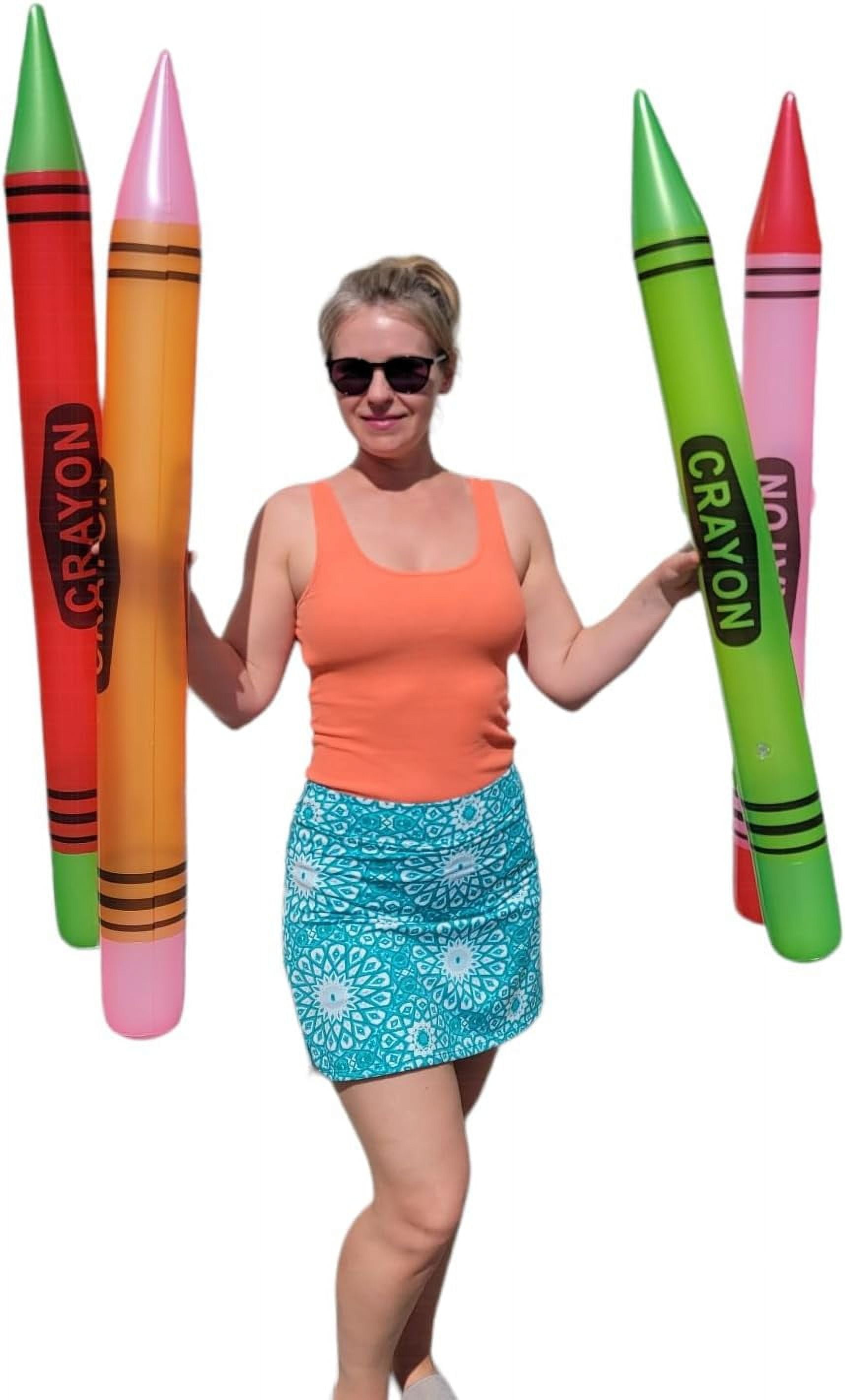 Huge 42" Neon Color Inflatable Crayons (Set of 4 Colors) Jumbo-Sized ...
