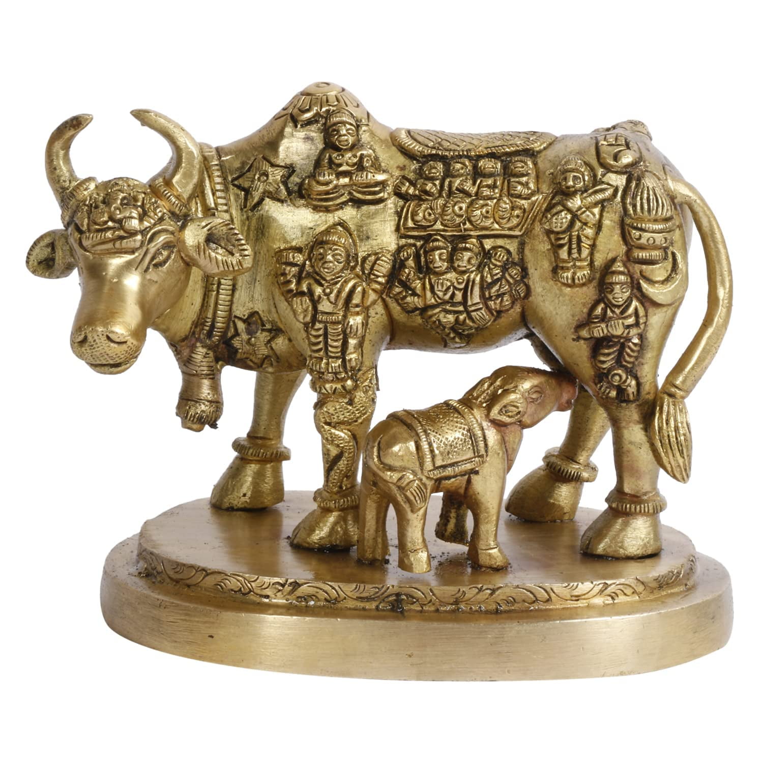 Huge Basket - Brass Ganesha Idol Standing on Mooshak | Murti for Home ...