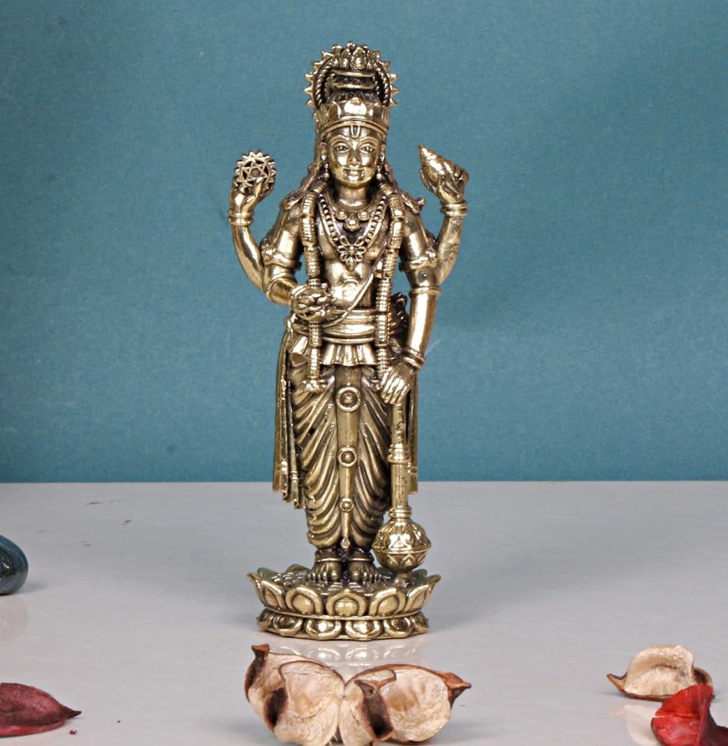 Huge Basket -Brass Vishnu Murti Lord Bhagwan Standing Vishnu Narayan ...
