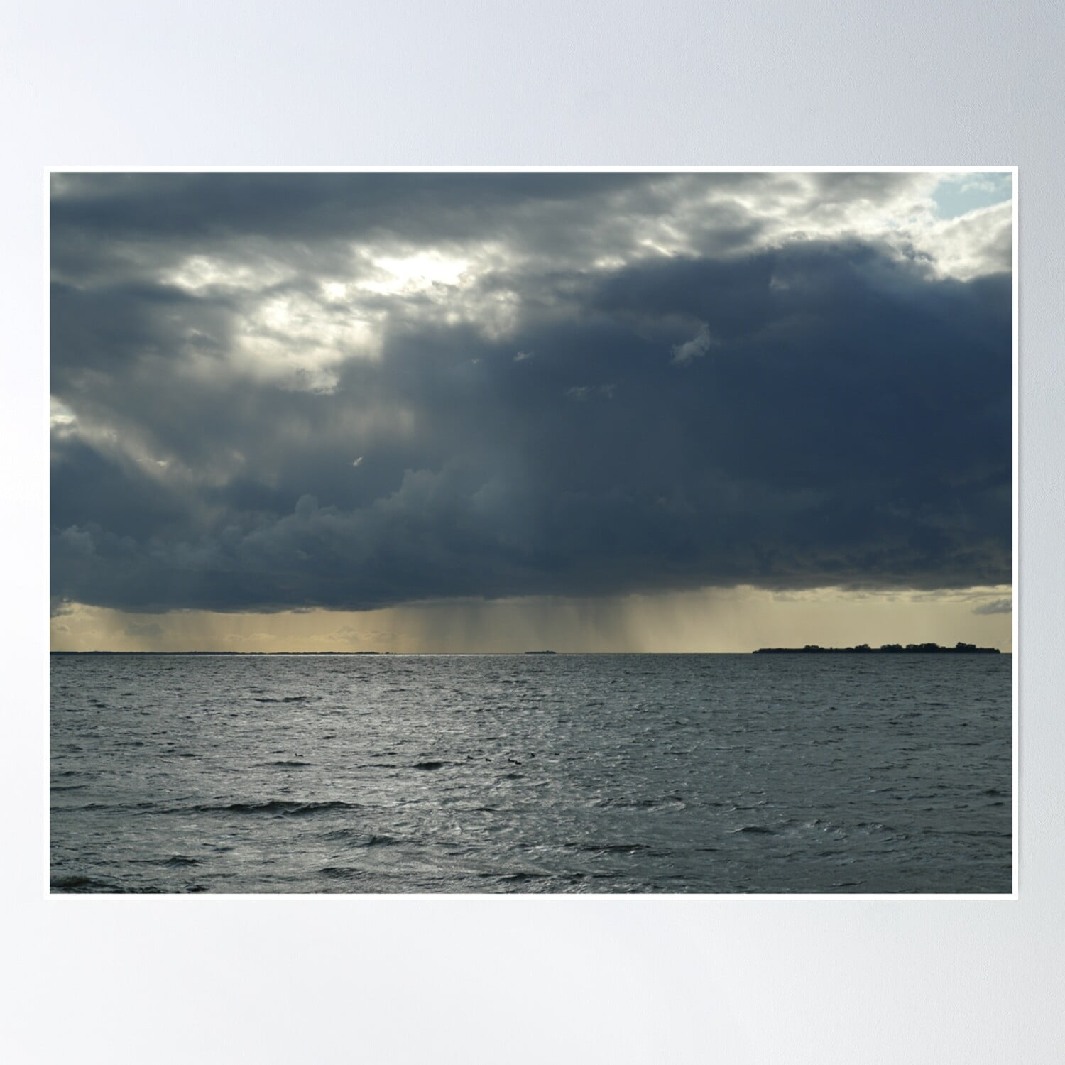 Huge Black Cloud Pours Rain Poster Wall Art, Modern Wall Decor, 8x12 ...