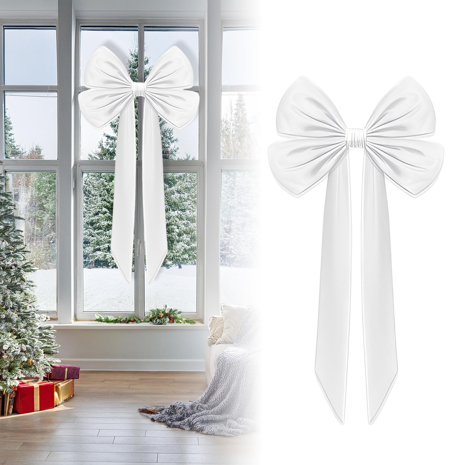 Huge Bow Decor for Christmas Tree Topper, Large Velvet Bow for Backdrop ...
