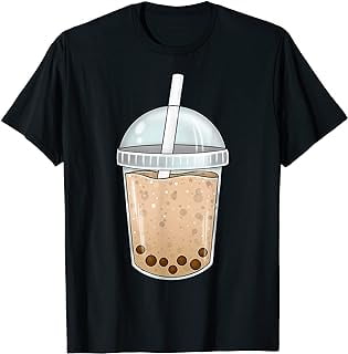 Huge Bubble Tea Graphic Design Milk Chocolate Boba Tea Drink T-Shirt ...