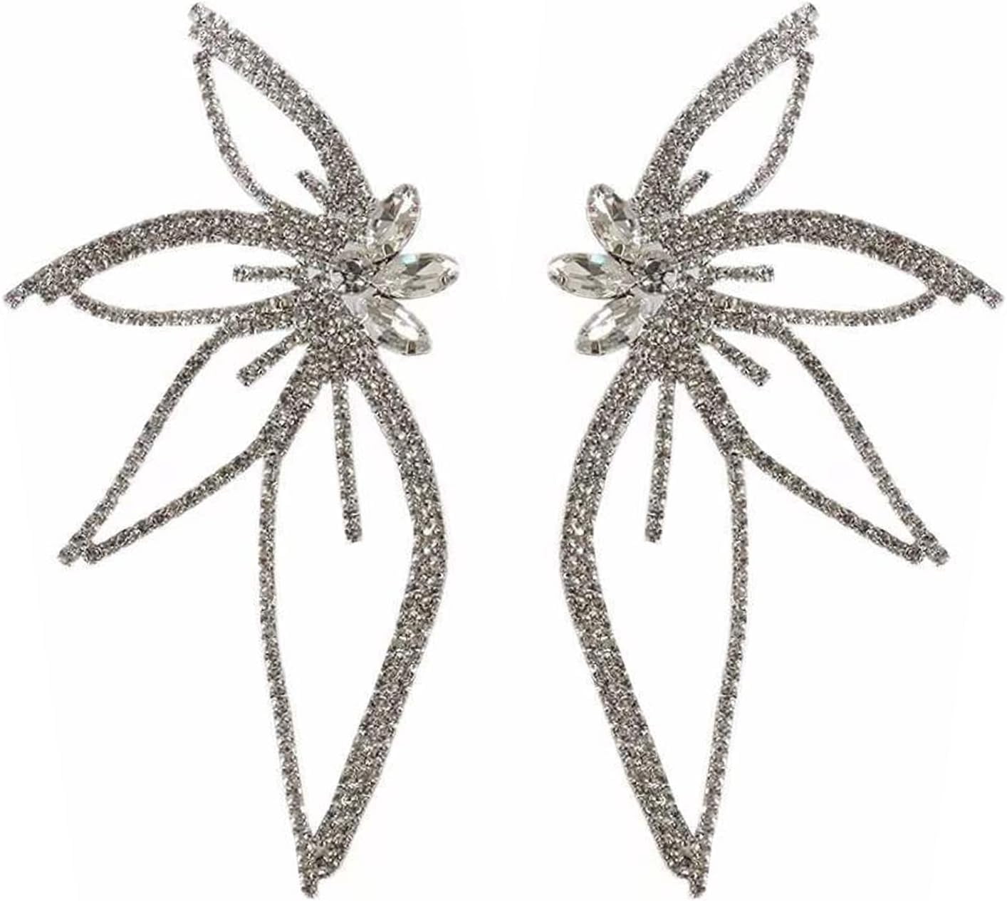 Huge Butterfly Studs Earrings Boho Vintage Rhinestone Statement ...