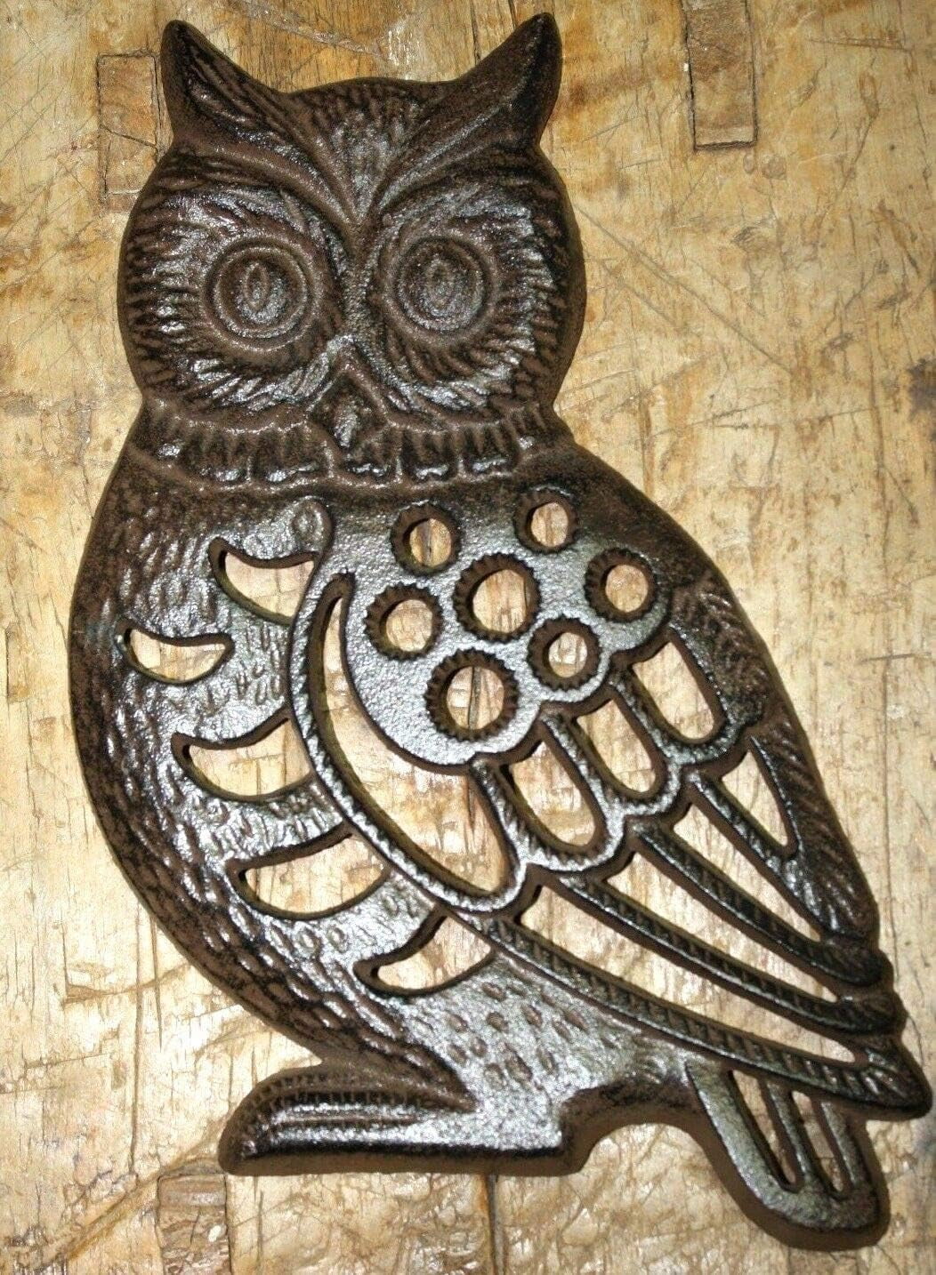 Huge Cast Iron Antique Style OWL Stepping Stone Garden Step Pond Pool ...