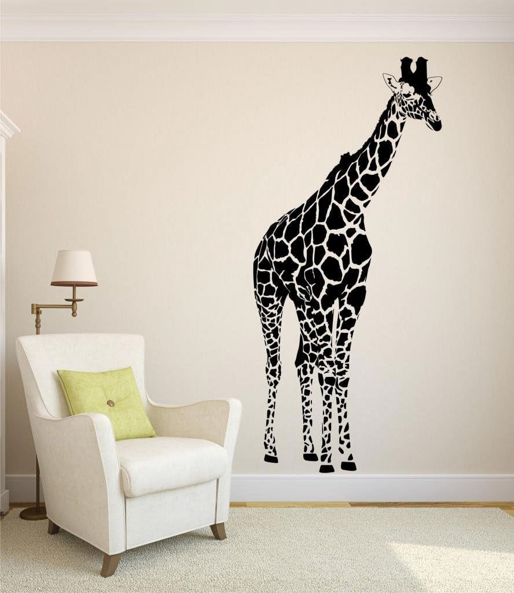 Huge Detailed Giraffe Vinyl Wall Decal Size 62" High by 28" Wide Plus ...