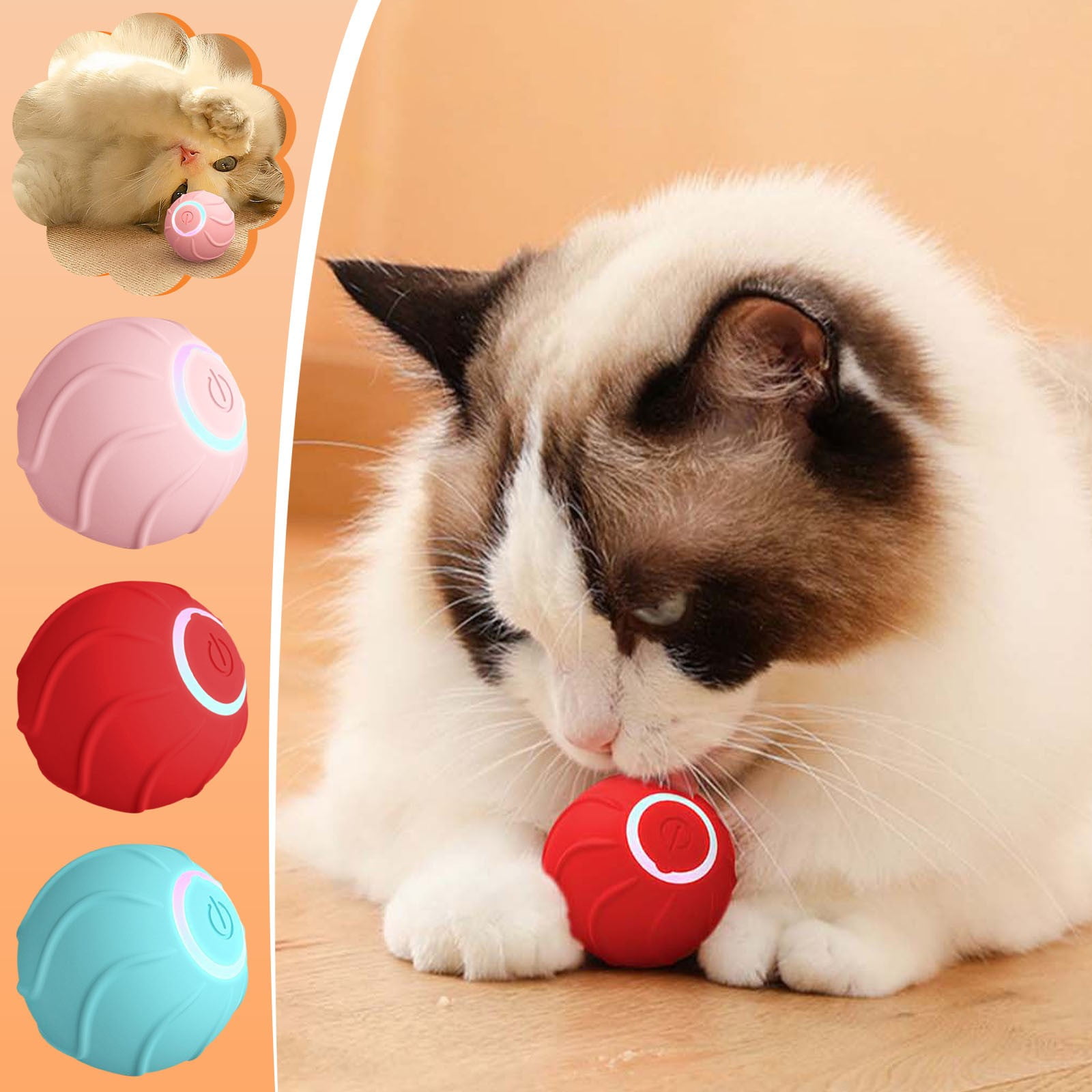 Huge Discounts, Cat Dog Rolling Ball Toy Interactive Gravity Jump Play Ball Hunting Toy For Cats ...
