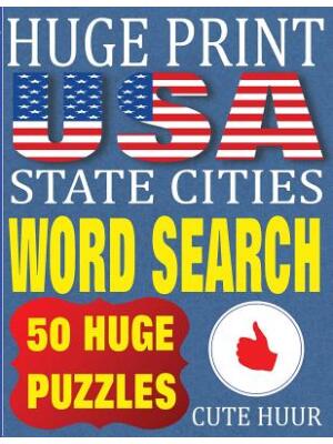 Huge Extra Large Print Word Search: Huge Print USA State Cities Word ...