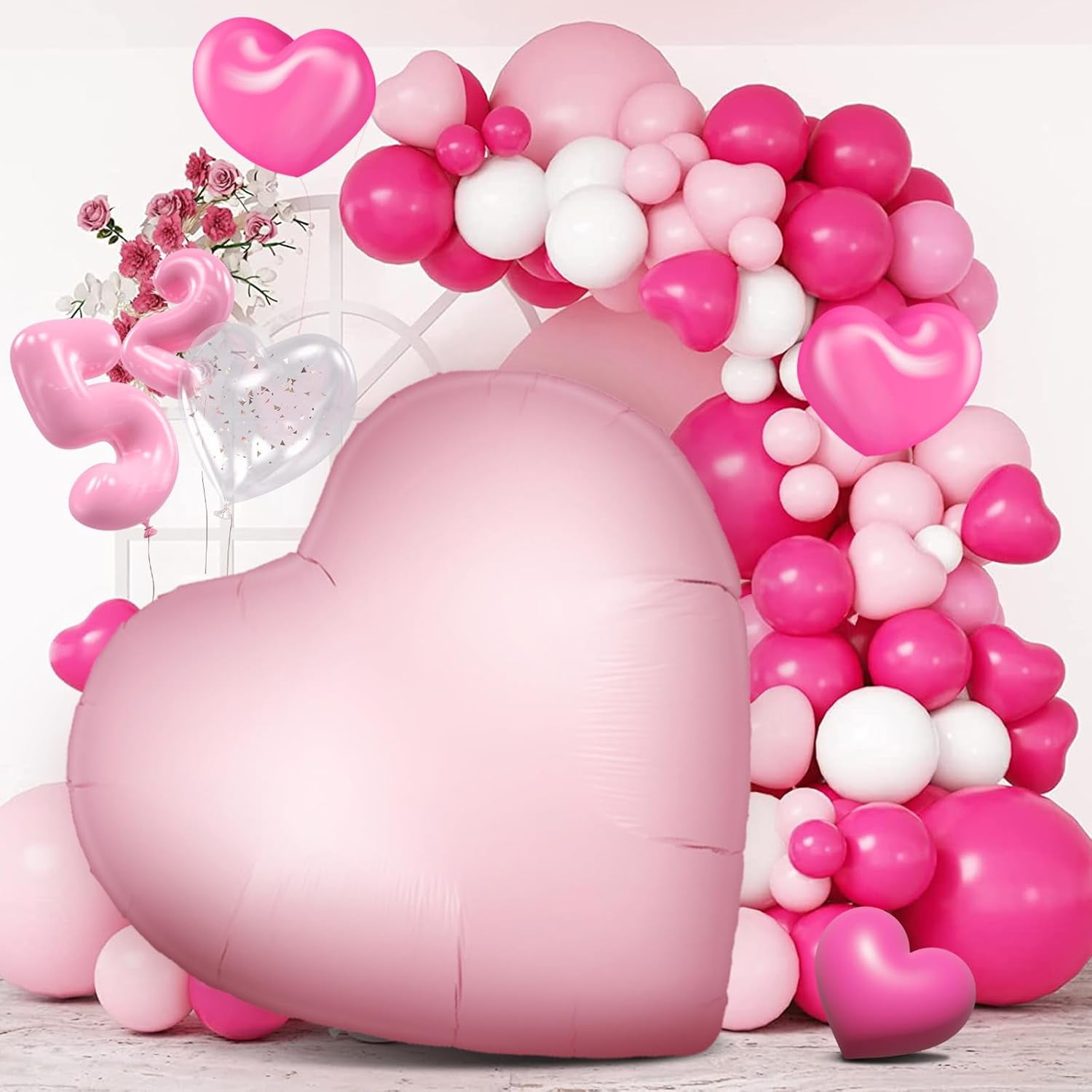 Huge Heart Balloons Giant Red Heart-Shaped Valentines Day Balloons ...