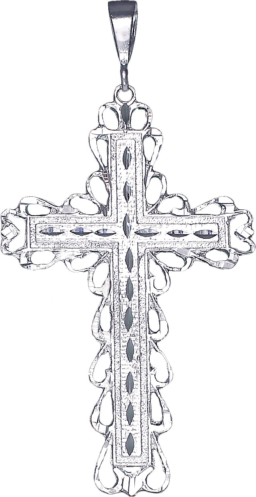 Huge Heavy Sterling Silver Cross without Jesus Pendant Necklace 4.5 ...