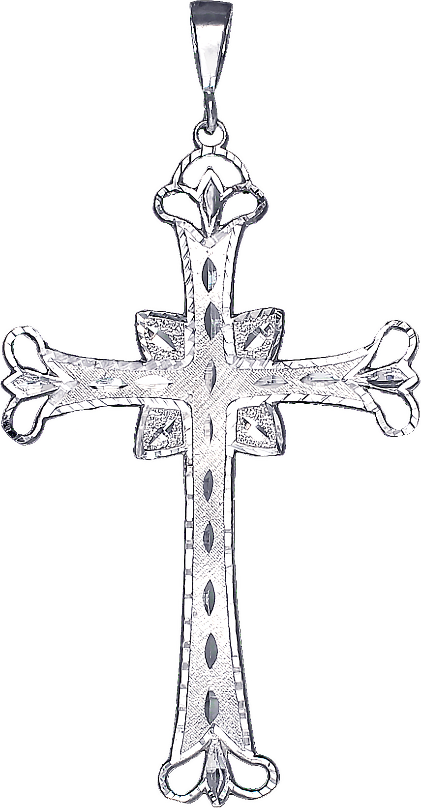 Huge Heavy Sterling Silver Cross without Jesus Pendant Necklace 5.1 ...