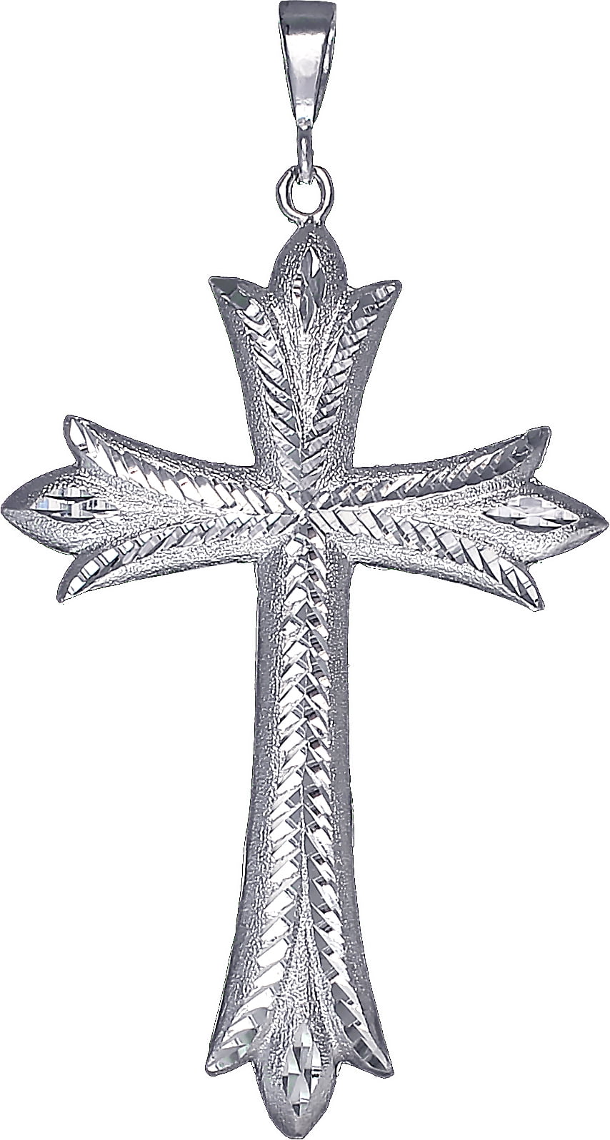 Huge Heavy Sterling Silver Cross without Jesus Pendant Necklace 5.1 ...