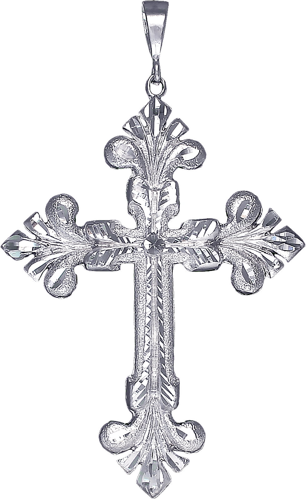 Huge Heavy Sterling Silver Cross without Jesus Pendant Necklace 50 ...