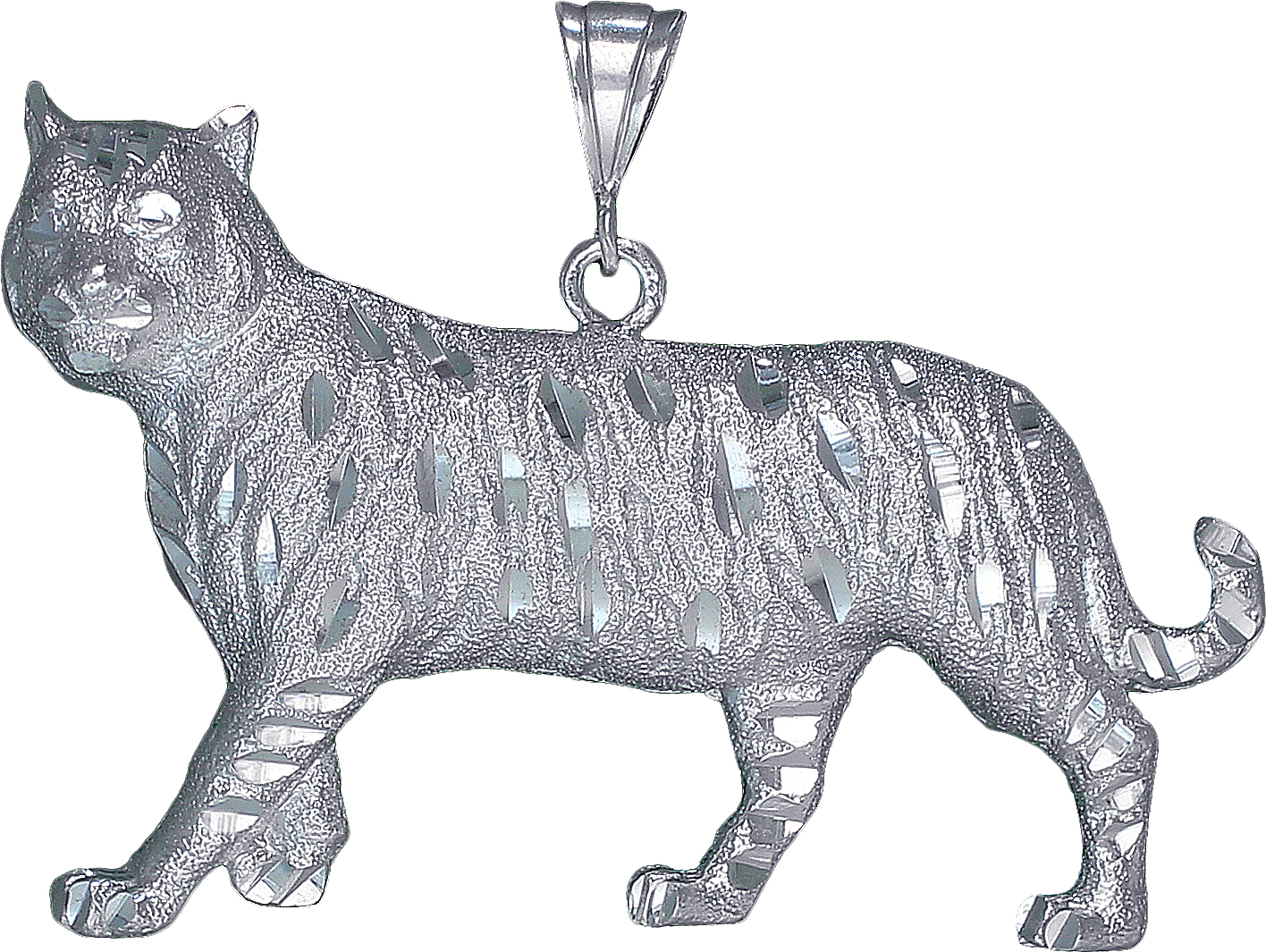 Huge Heavy Sterling Silver Tiger Pendant Necklace 40 Grams 3.25 Inches ...