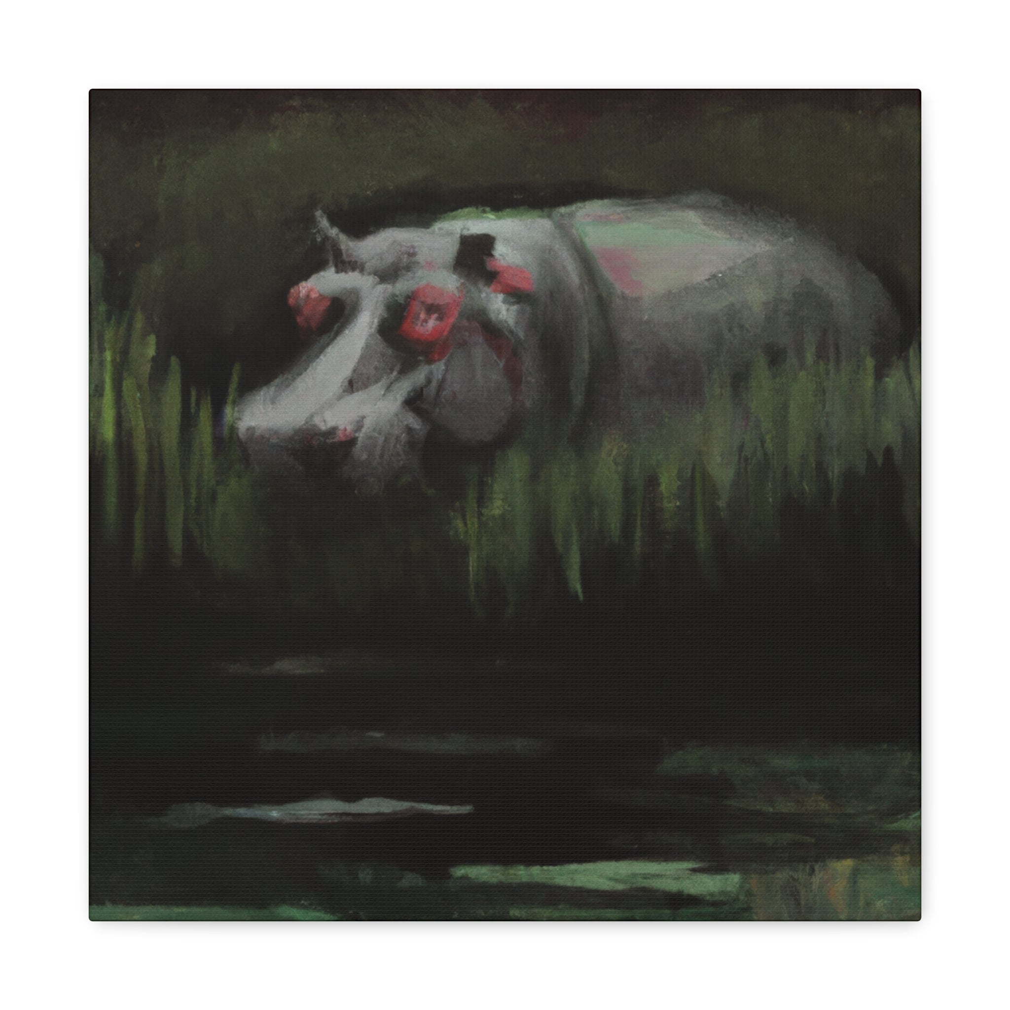 Huge Hippo on Land - Canvas - Walmart.com