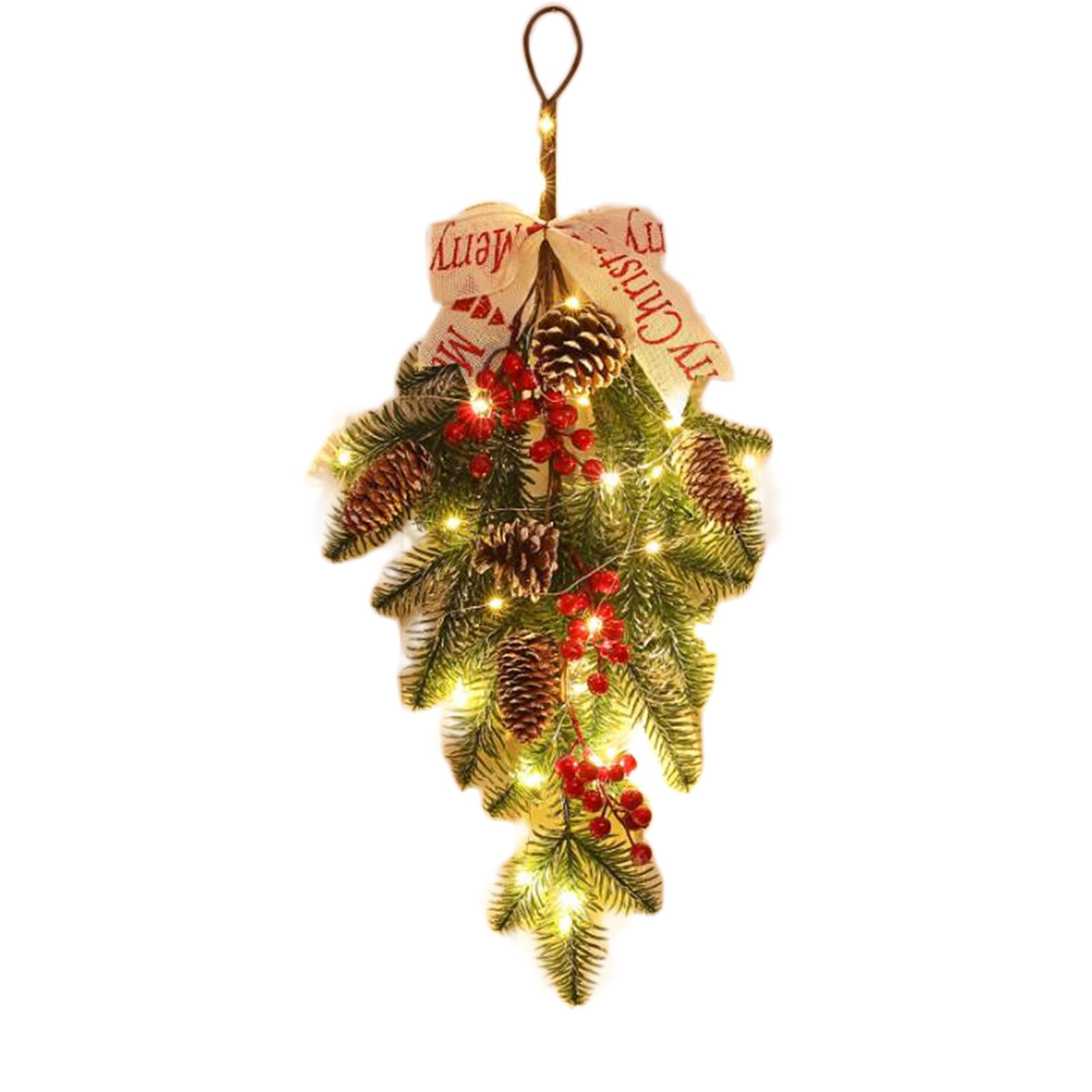 Huge Holiday Saving! Uhuya Christmas Swag Artificial Teardrop Swag ...