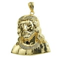 Huge Jesus Face Hip Hop Pendant Large Big Bling Bust Gold Finish Iced ...