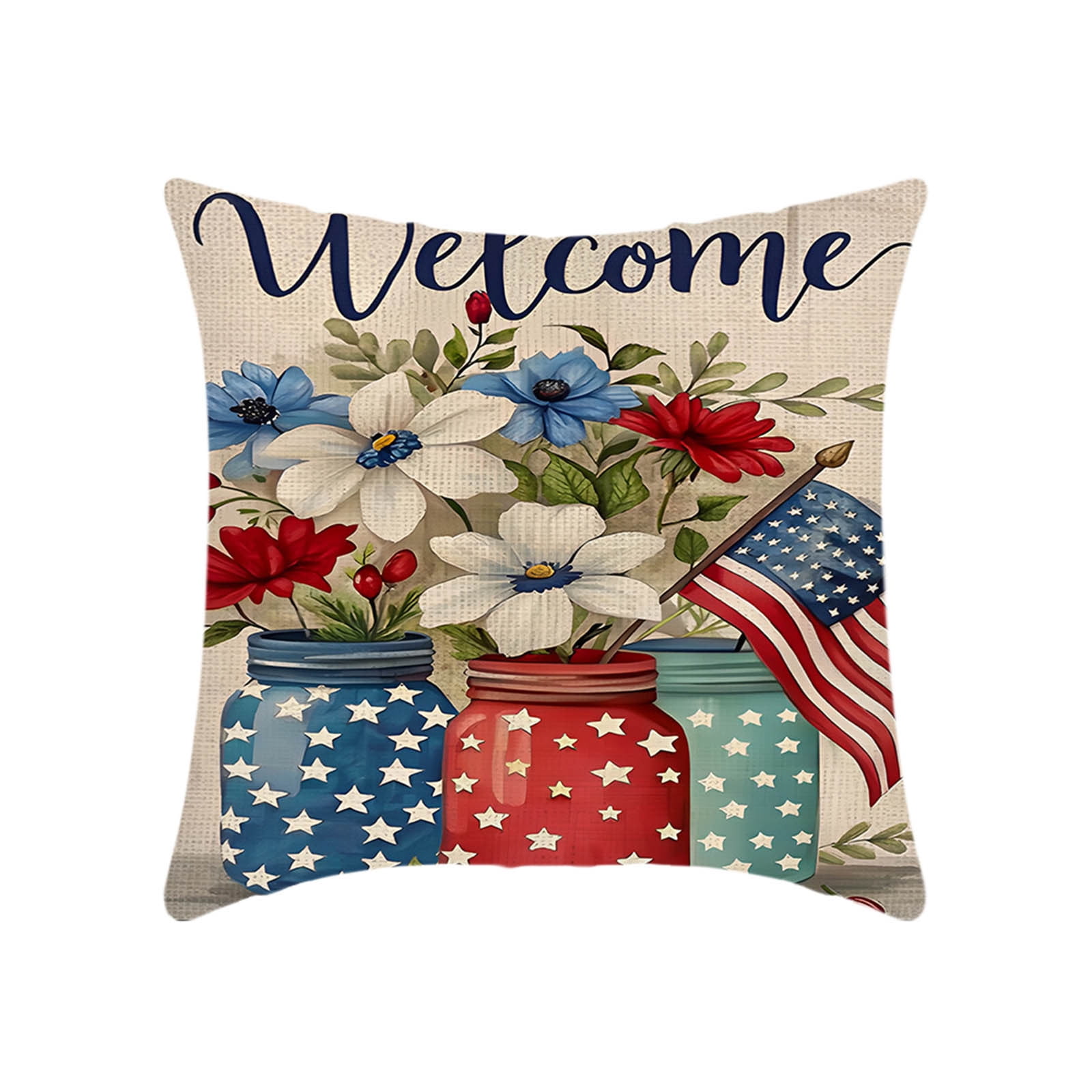 Fwttom 4Th of July Decorations, America Flag Double Sides Print Cushion ...