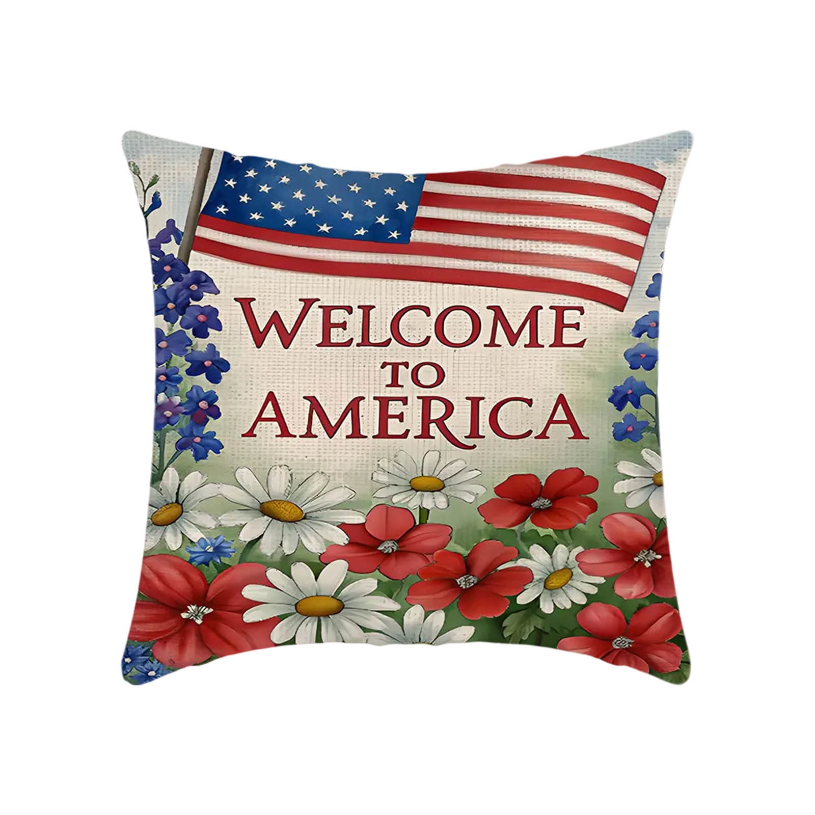 Fwttom 4Th of July Decorations, America Flag Double Sides Print Cushion ...