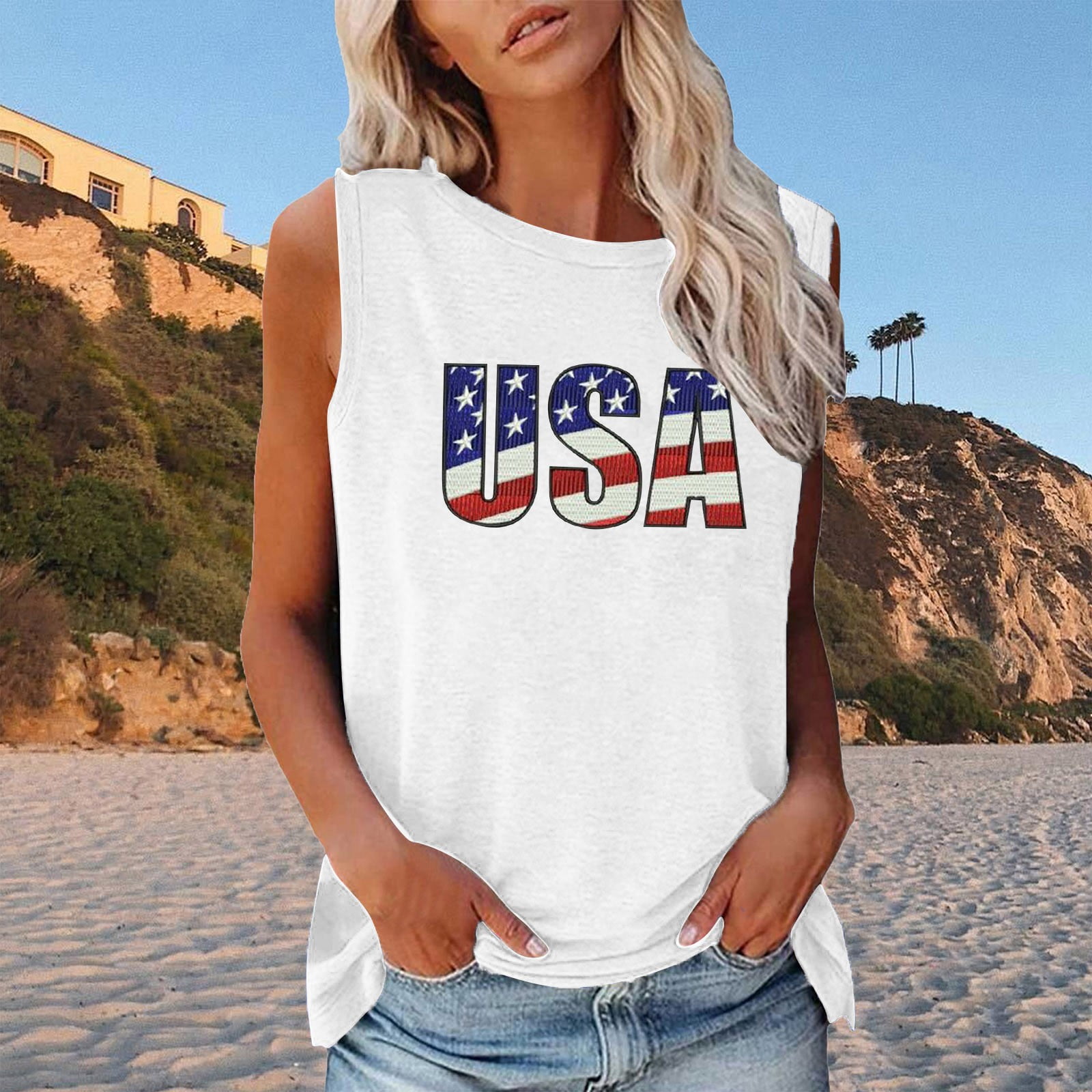 Huge Memorial Day Savings! Pitauce Tank Top for Women American Flag ...