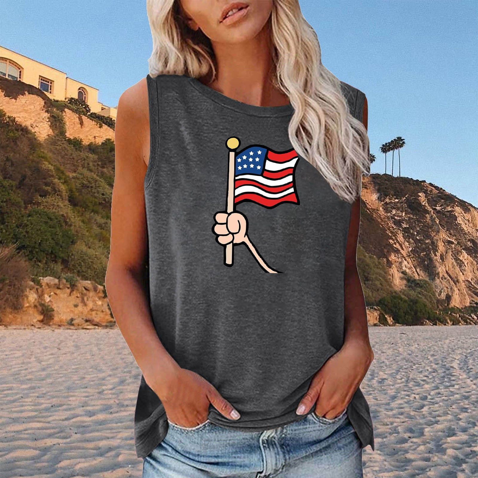Huge Memorial Day Savings! Pitauce Tank Top for Women American Flag ...