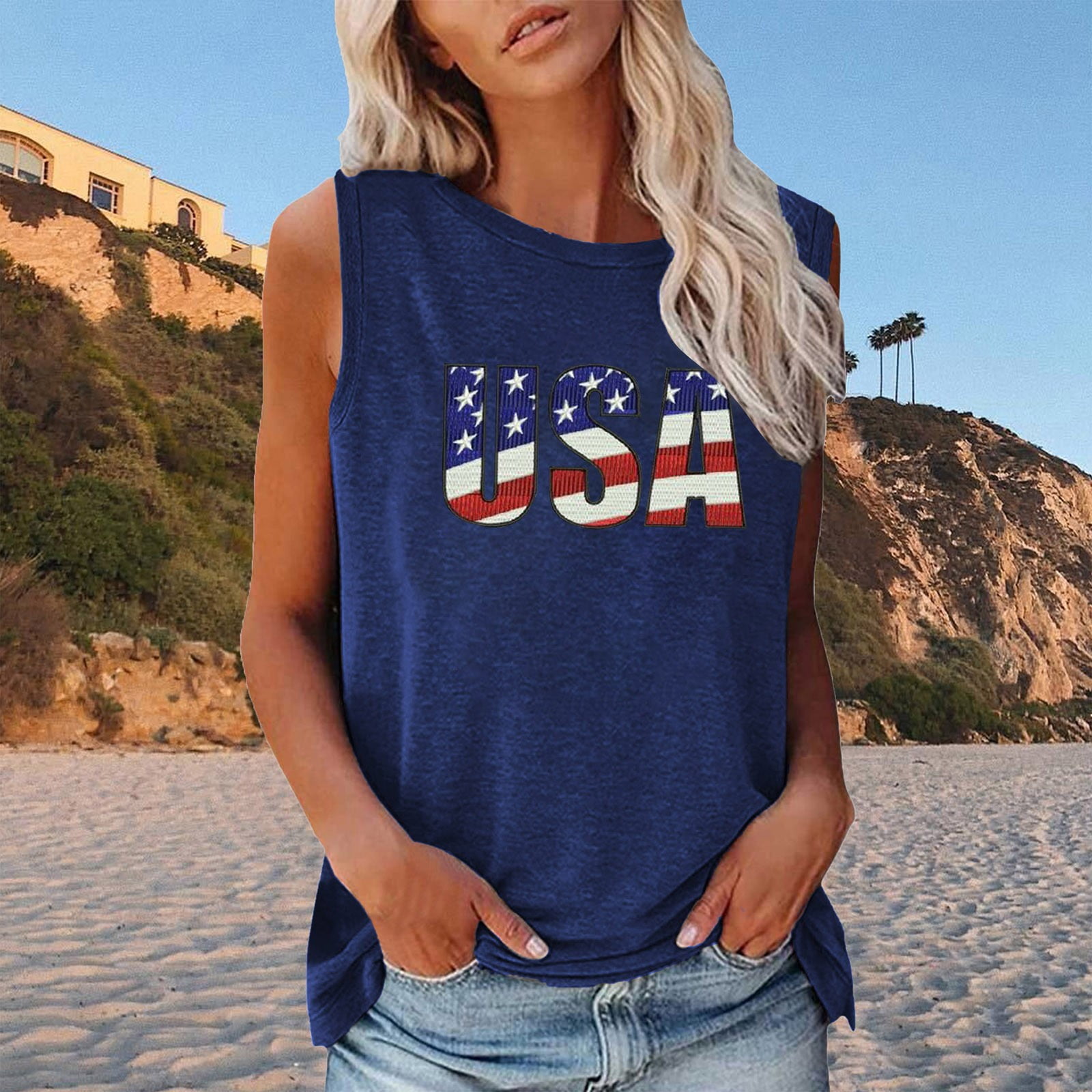 Huge Memorial Day Savings! Pitauce Tank Top for Women American Flag ...