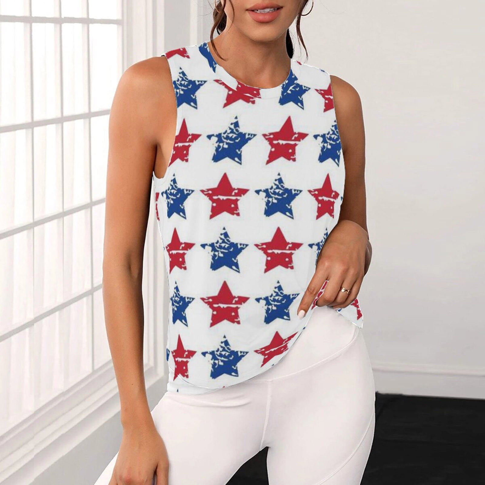 Pitauce Tank Top for Women American Flag Tanks Top Independence Day ...