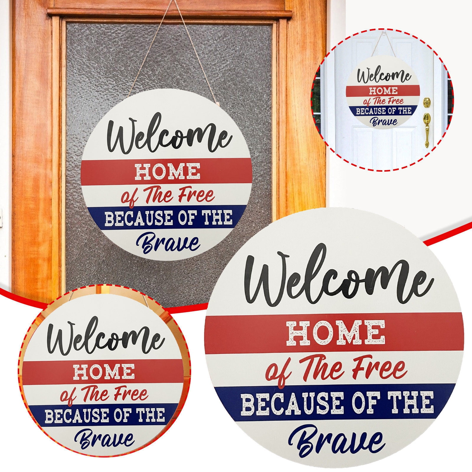 kladzum Independence Day Welcome Sign Decorative Vintage Wall Hanging ...