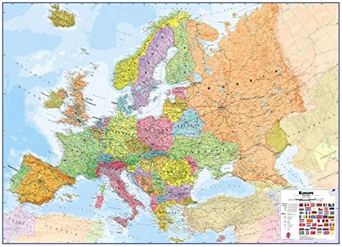 Huge Political Europe Wall Map - Laminated - 46 x 63 - Walmart.com