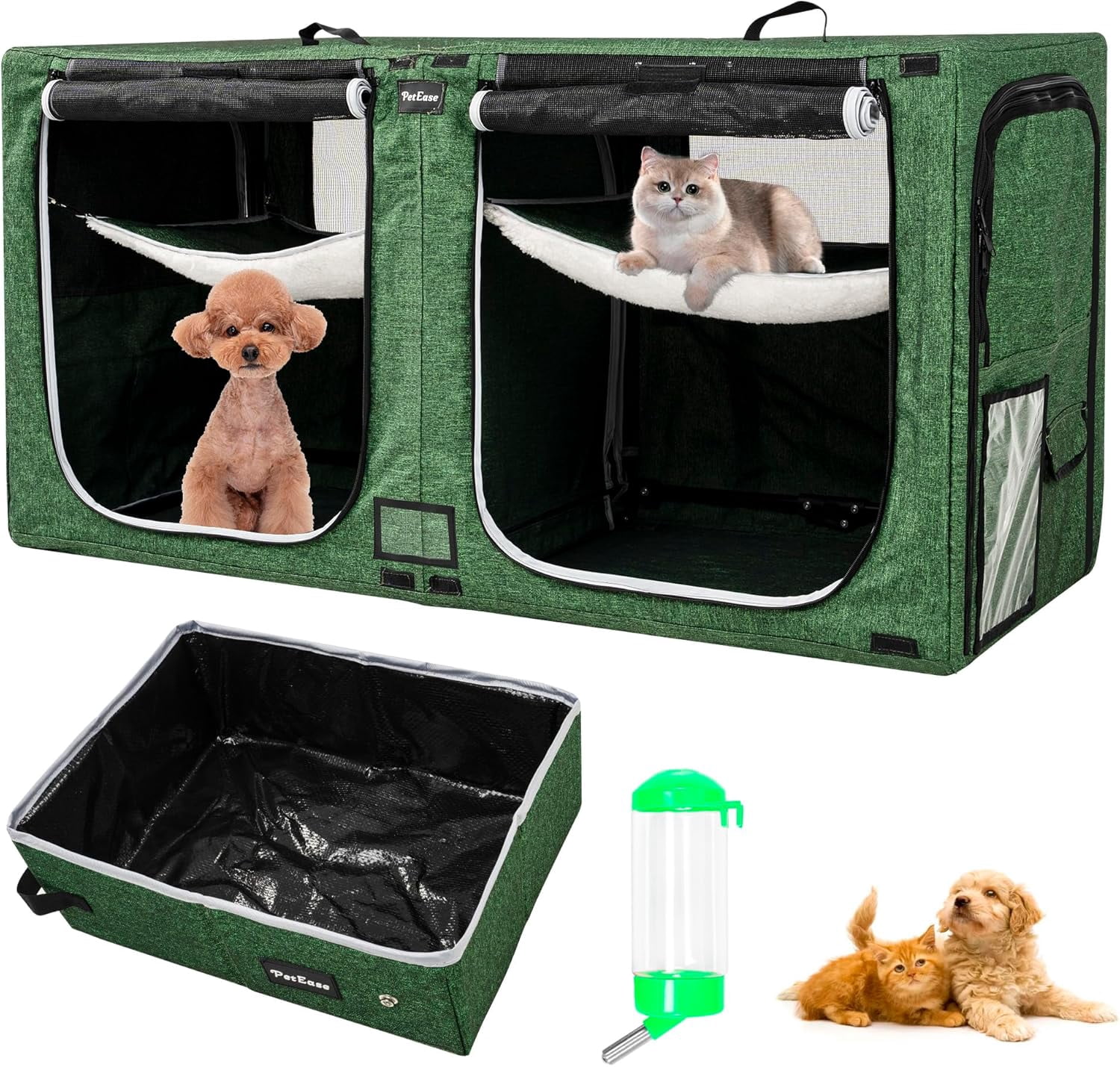 Huge Sapce Double Compartment Cat Travel Carrier with Litter Box ...