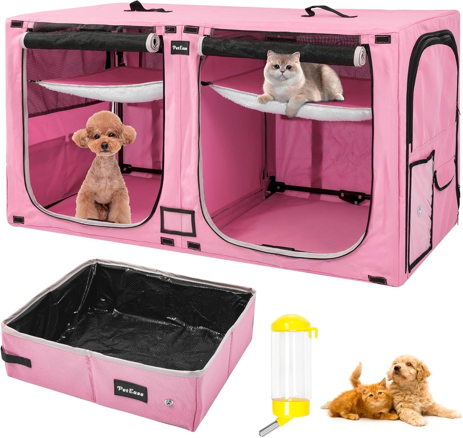 Huge Sapce Double Compartment Cat Travel Carrier with Litter Box ...