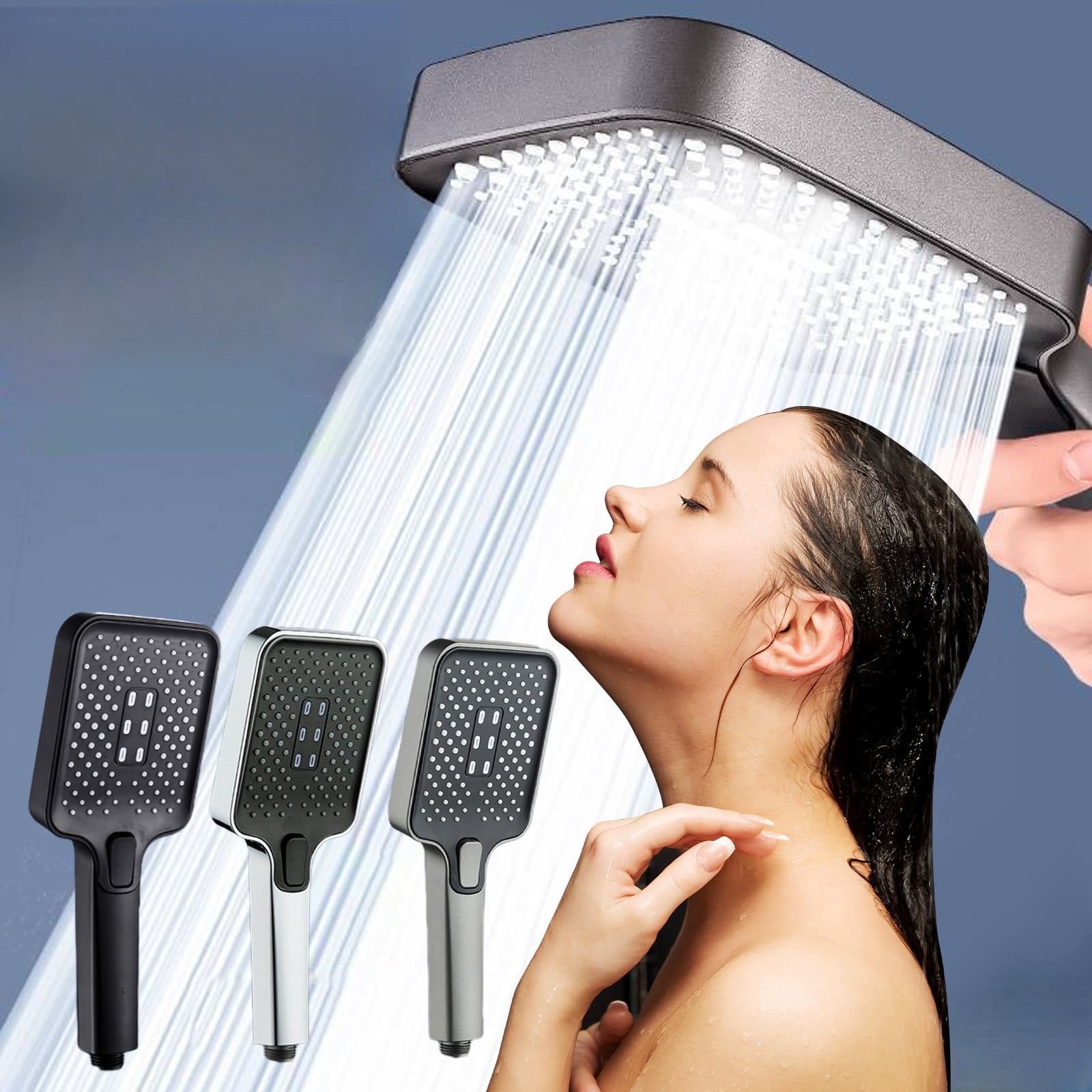 Huge Savings Square Shower Head With Handheld High Pressure Sprayer 3