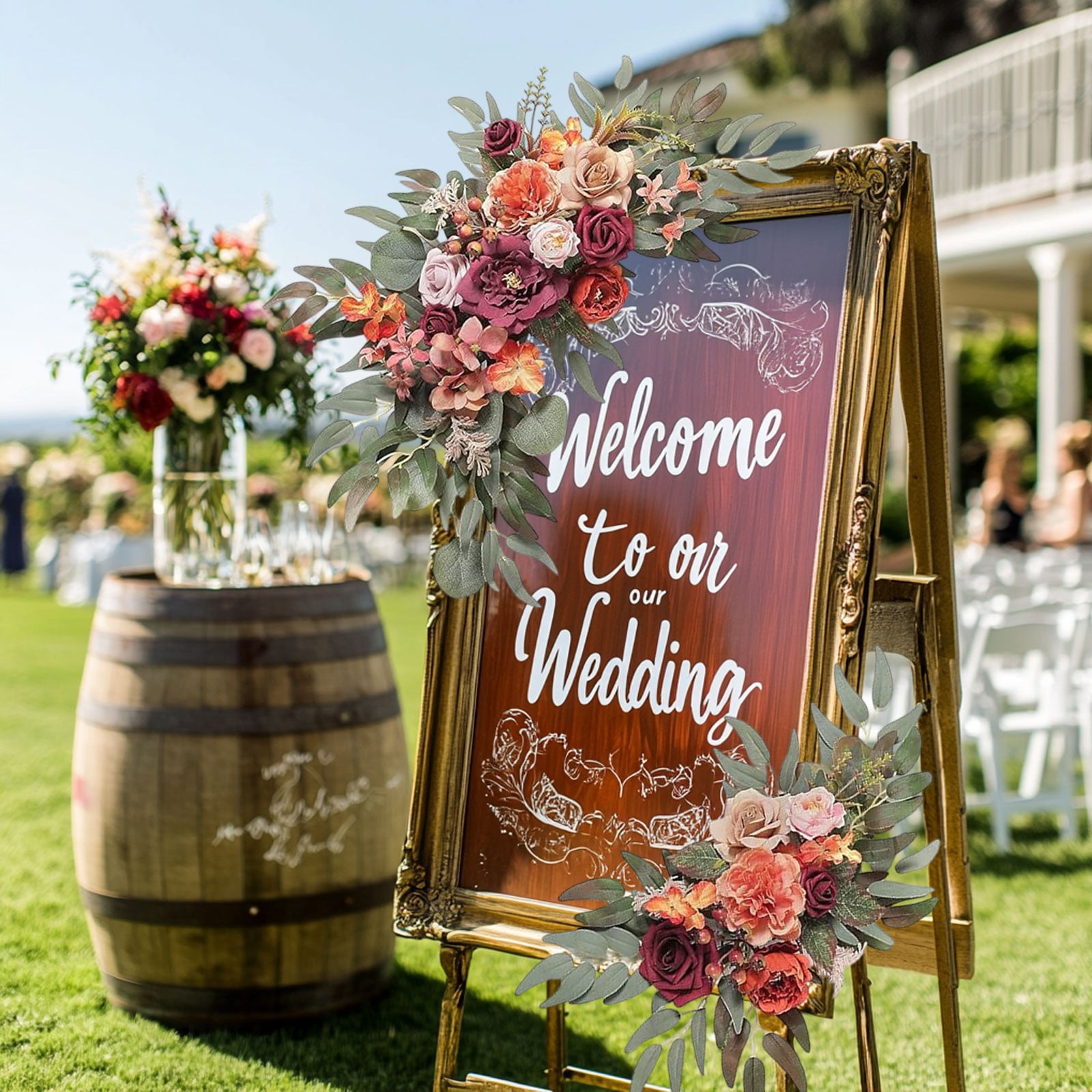 Huge Savings, Vsgery Wedding Supplies, Flower Arched Signboard, Welcome ...