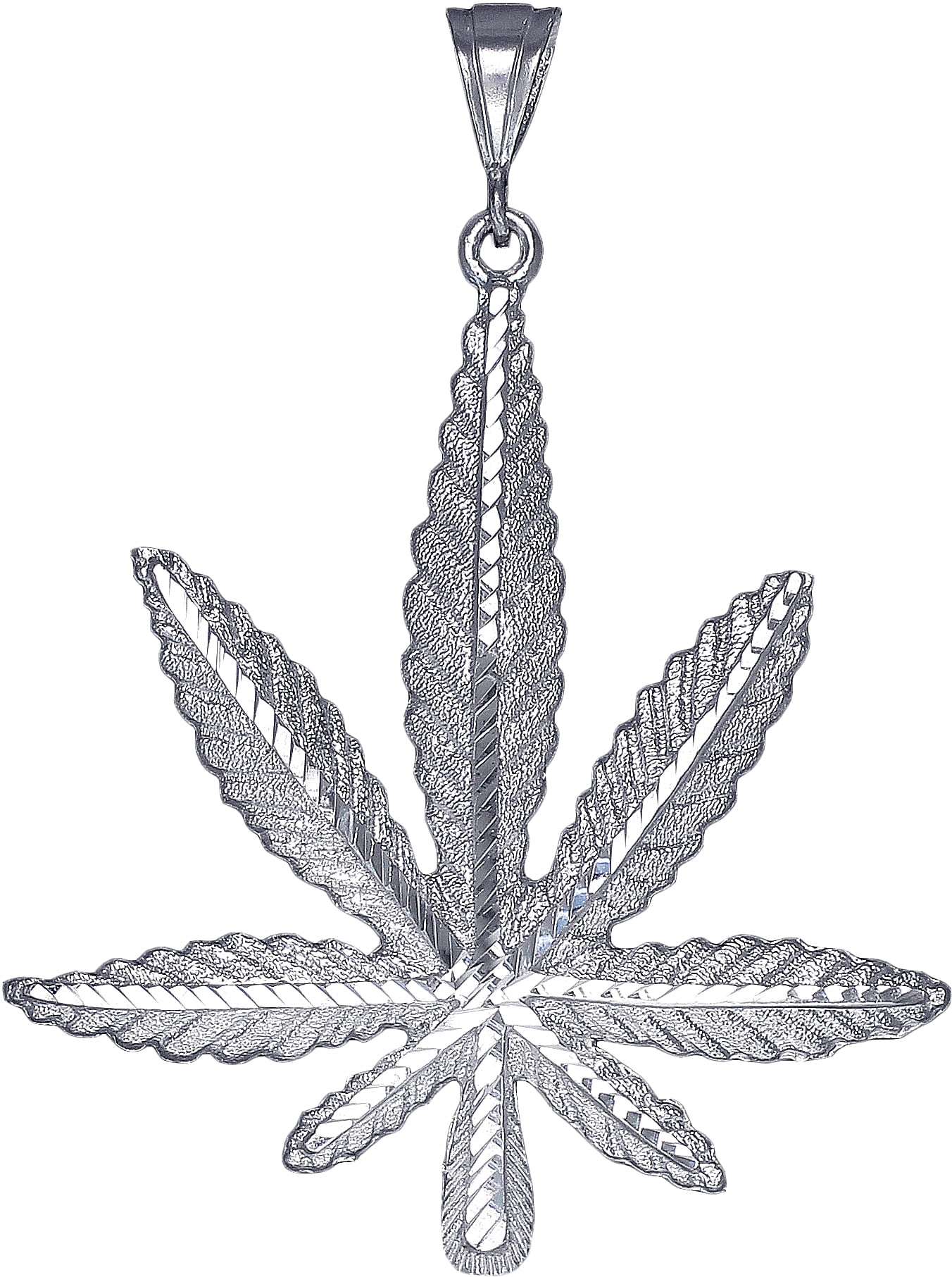 Huge Sterling Silver Marijuana Leaf Charm Pendant Necklace 17 Grams 3. ...