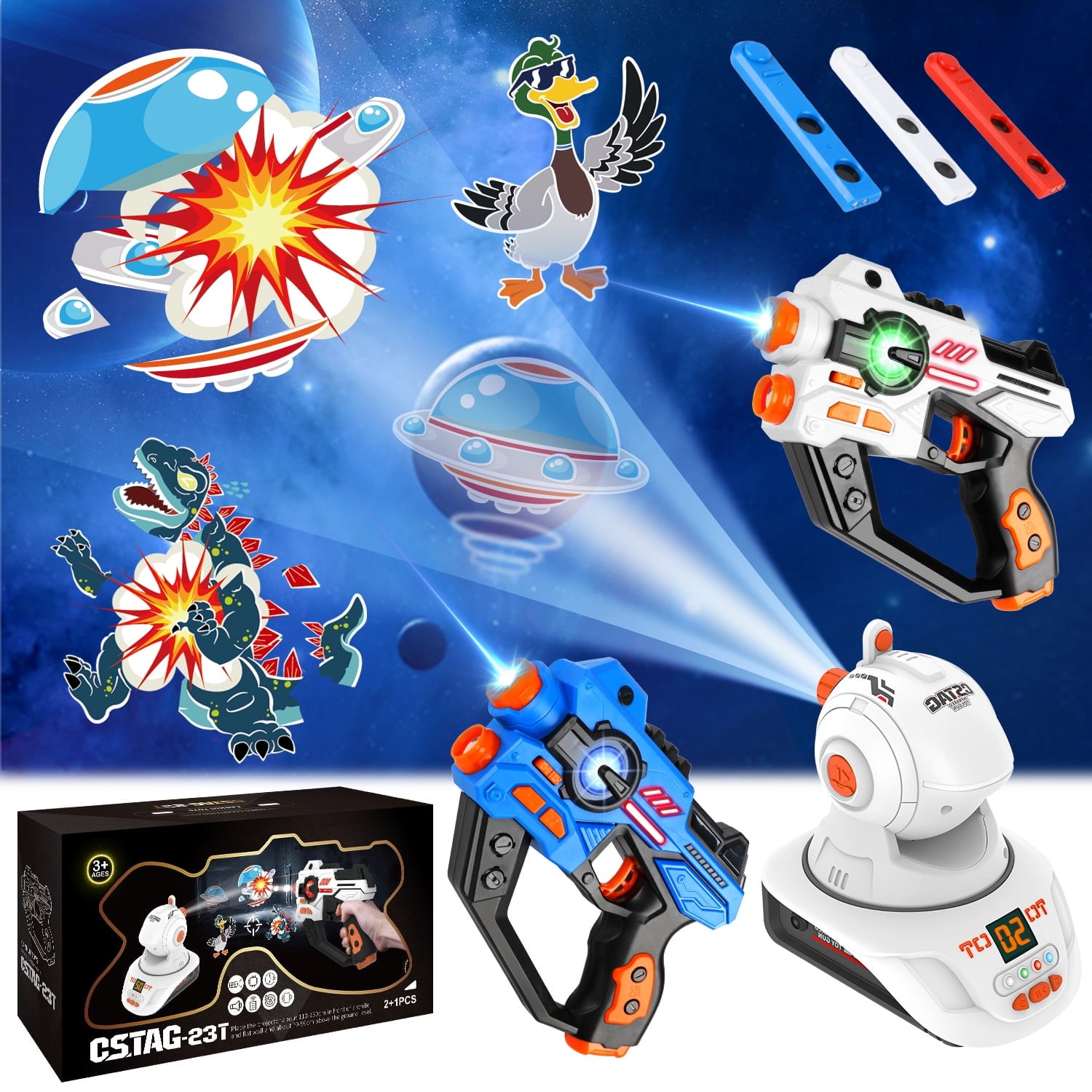Huge Wave 2 Pack Infrared Shooting Tag Set with Projector, Digital LED ...