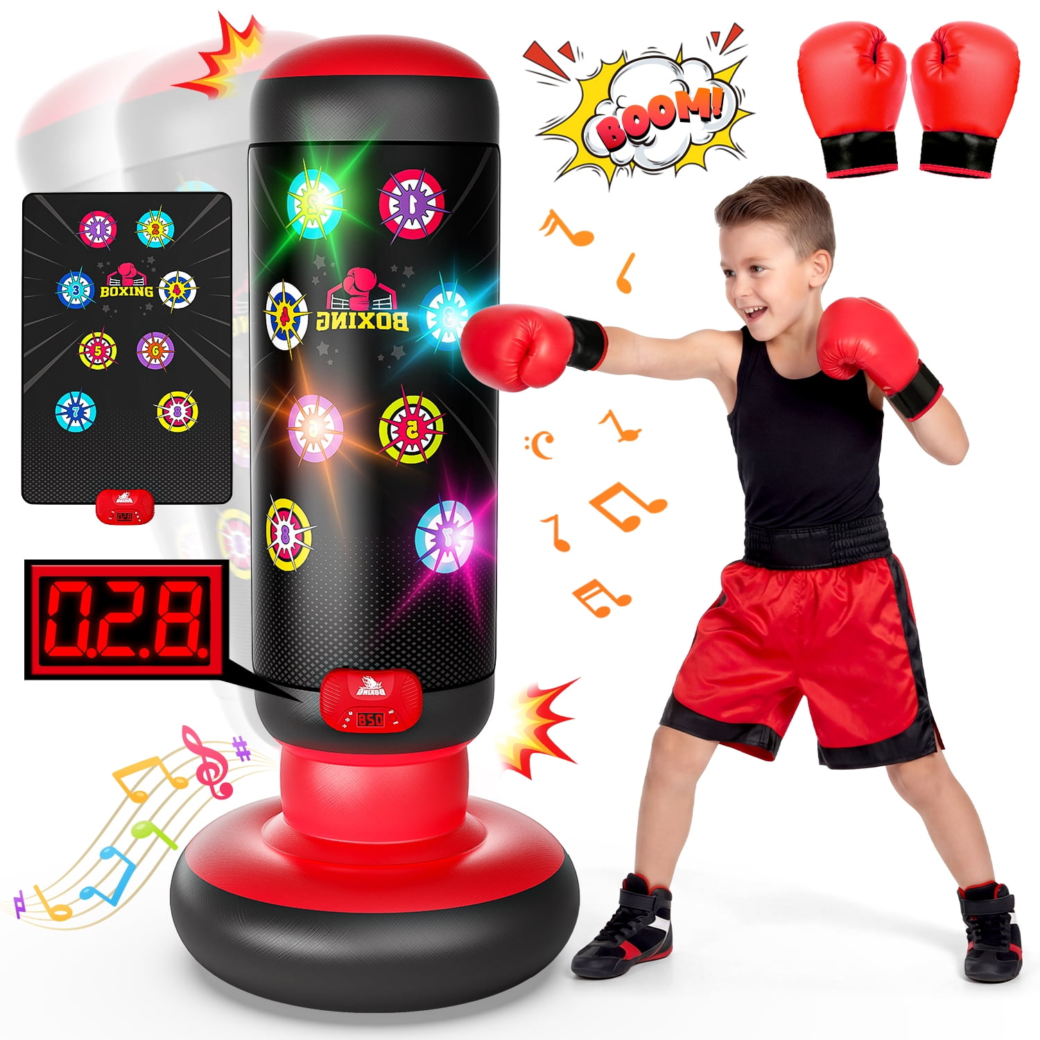 Huge Wave Punching Bag for Kids, 60 Inch Inflatable Boxing Bag with ...