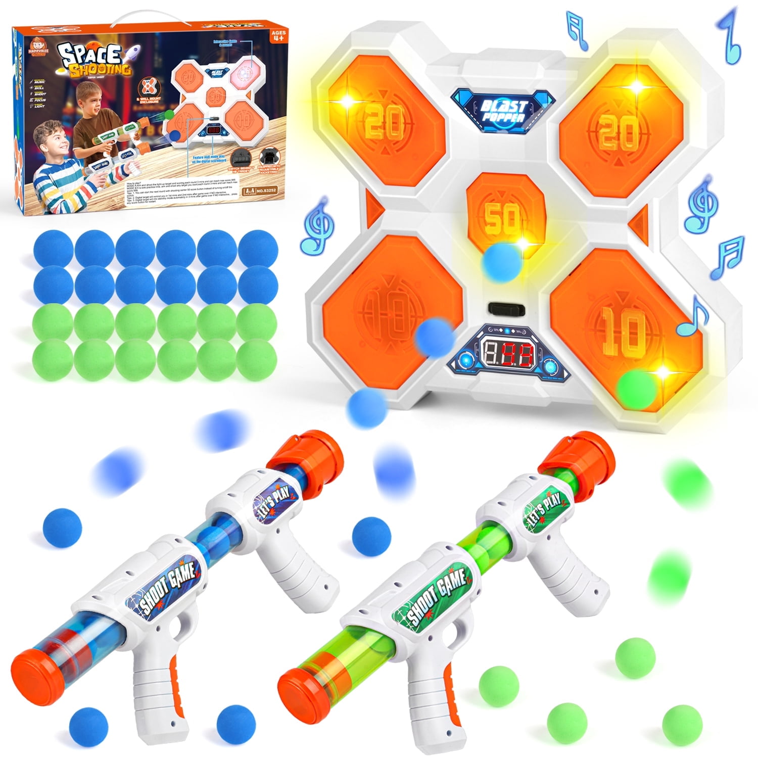 Huge Wave 2 Pack Shooting Game Toy for Boys, Shooting Target with Music ...