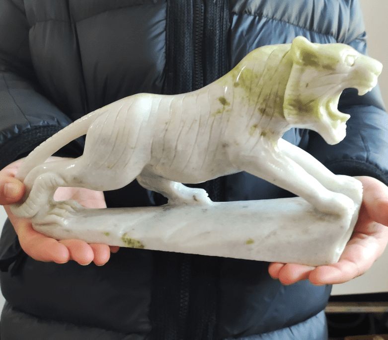 Huge fine jade crystal healing jade tiger carving carved,Crystal ...