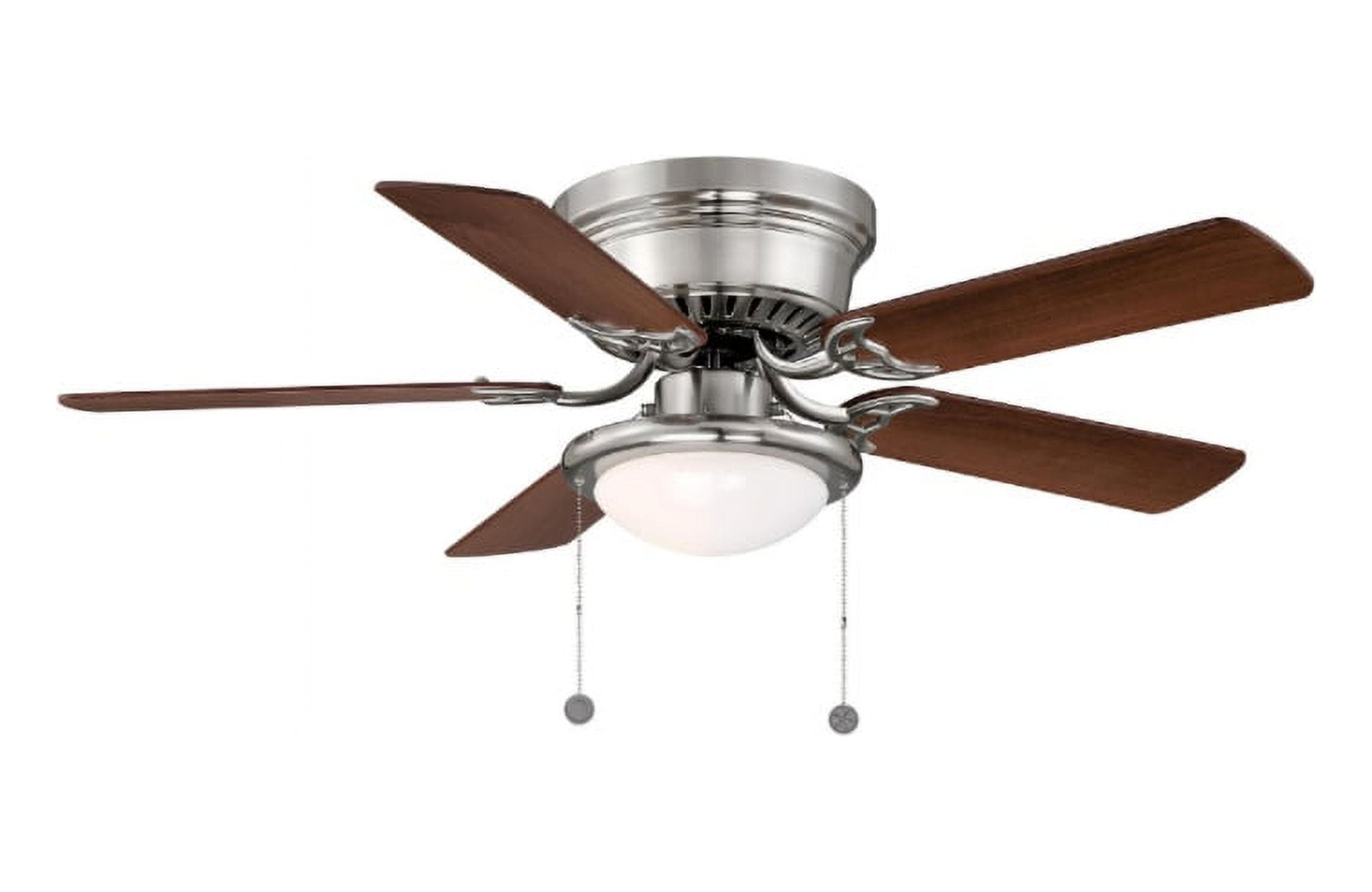 Hugger 44 in. LED Indoor Brushed Nickel Ceiling Fan with Light Kit ...