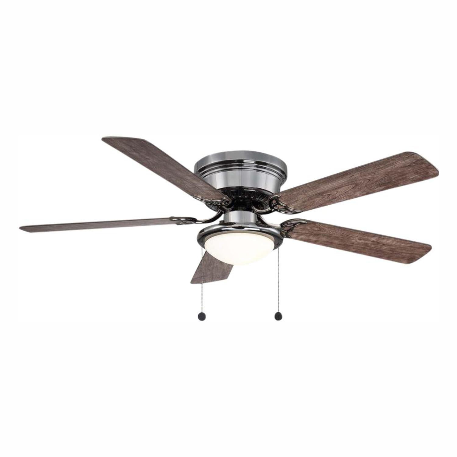 Hugger 52 in. LED Gunmetal Low Profile Ceiling Fan with Light for Flush ...