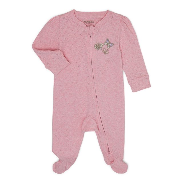 Huggies Baby Girl Butterfly Organic Cotton Sleep and Play, Sizes NB-9M ...