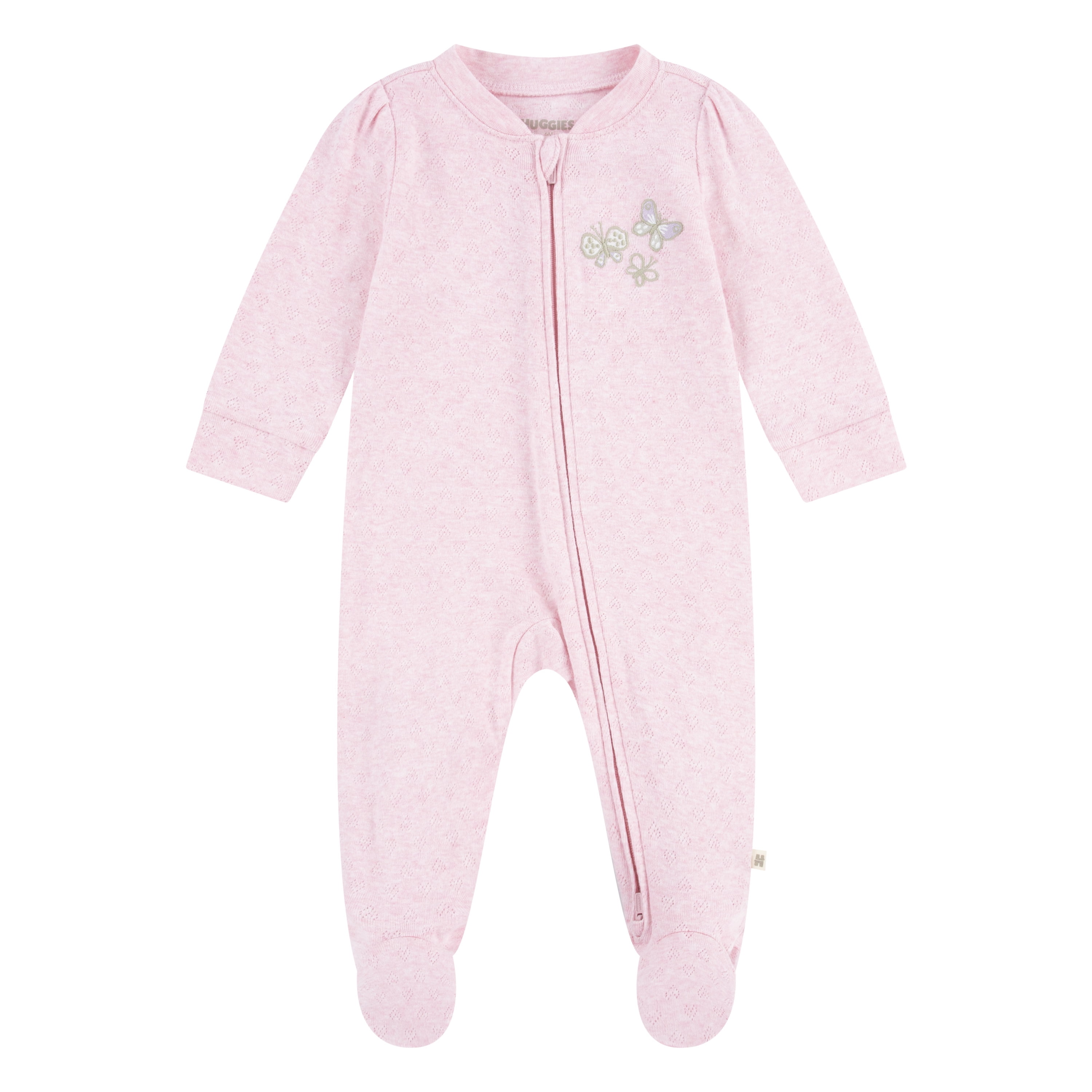 Huggies Baby Girl Organic Cotton Sleep and Play, 2-Way Zip Coveralls ...