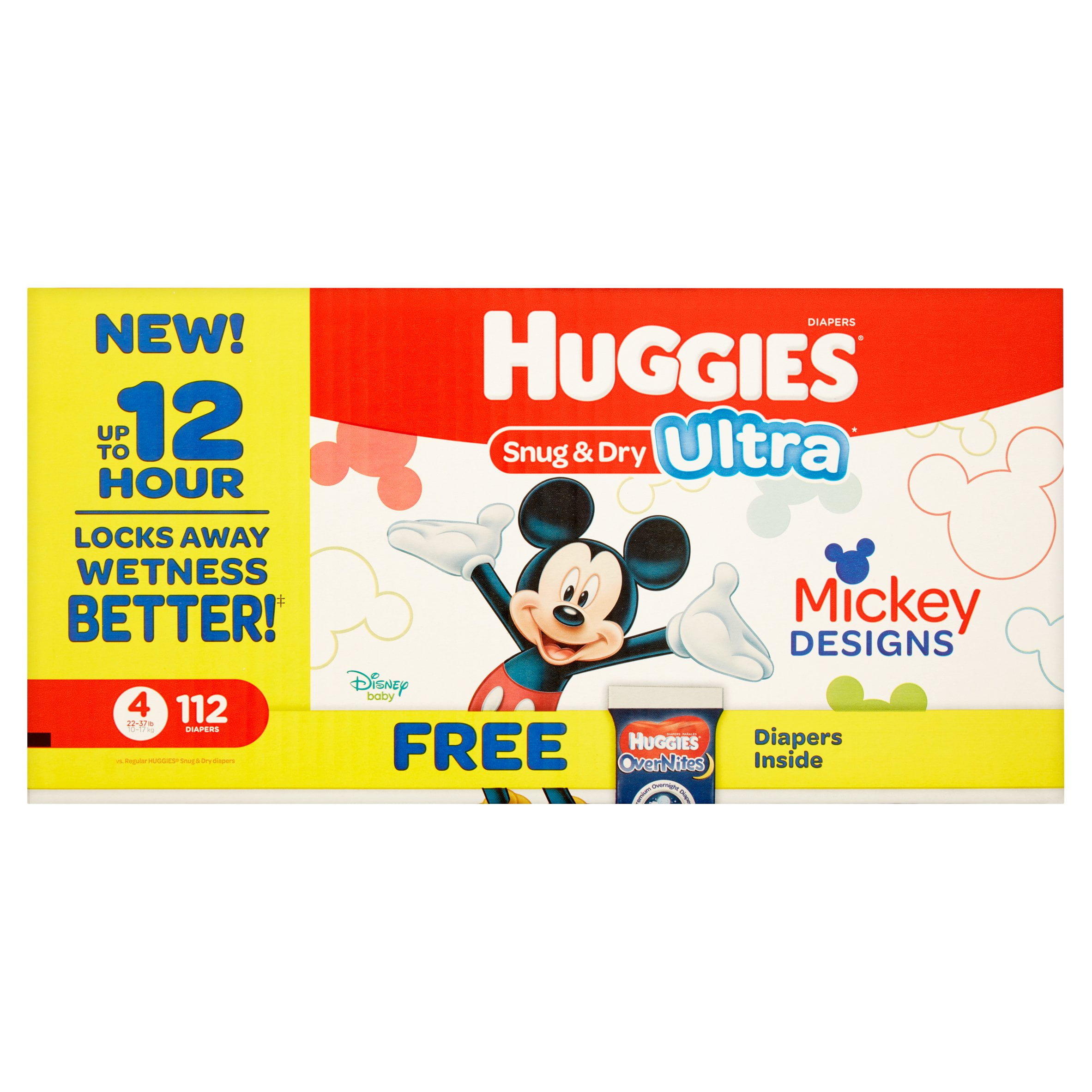 Huggies Disney Baby Snug & Dry Ultra Diapers Stage 4 22-37 lb, 112 ...