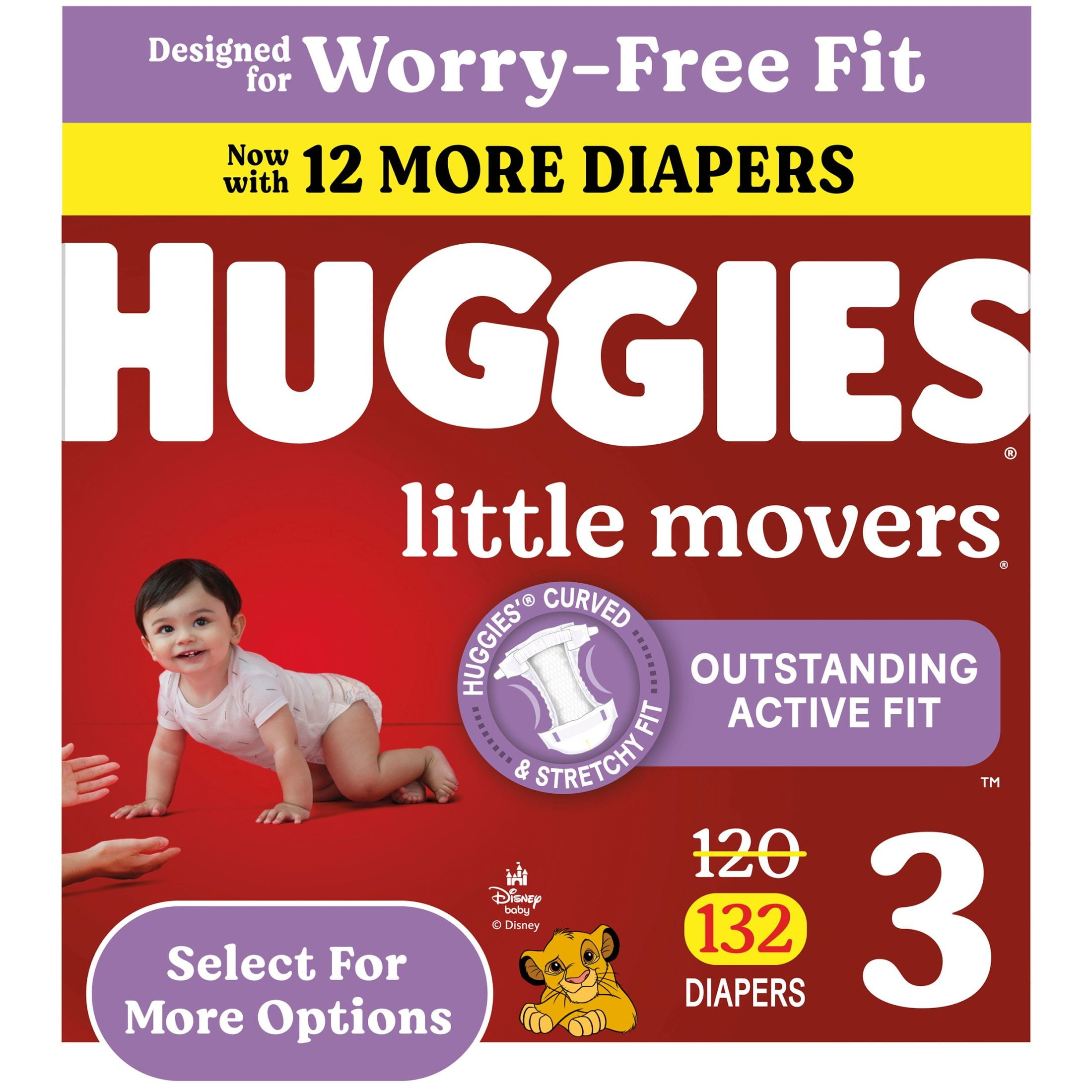 Huggies Little Movers Baby Diapers, Size 3, 132 Ct (Select for More ...