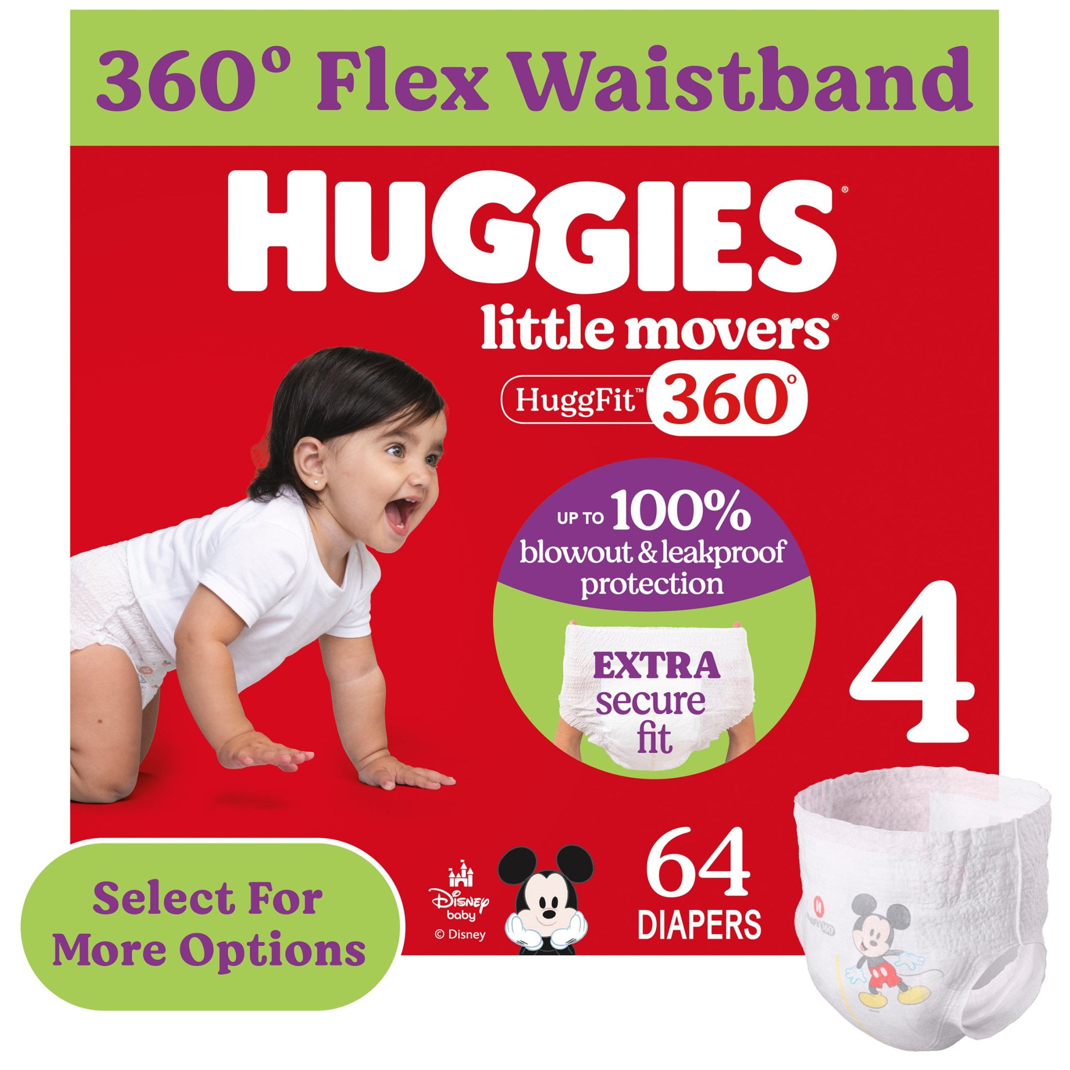 Huggies Little Movers HuggFit 360° Baby Diapers with 360° Waistband ...